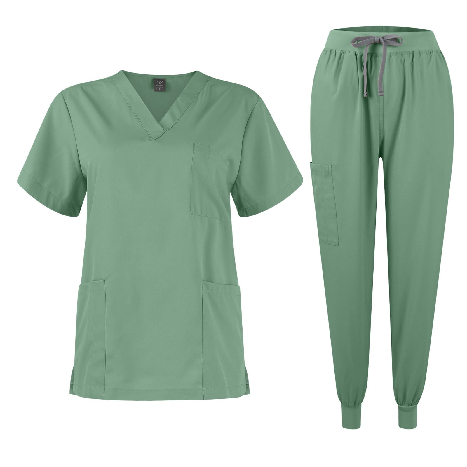 Domzest Scrubs Set for Women Soft Nursing Uniform Stretch Joggers Suit ...