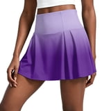 Domzest Women's Pleated Athletic Skirts High Waisted Gradient Tennis ...