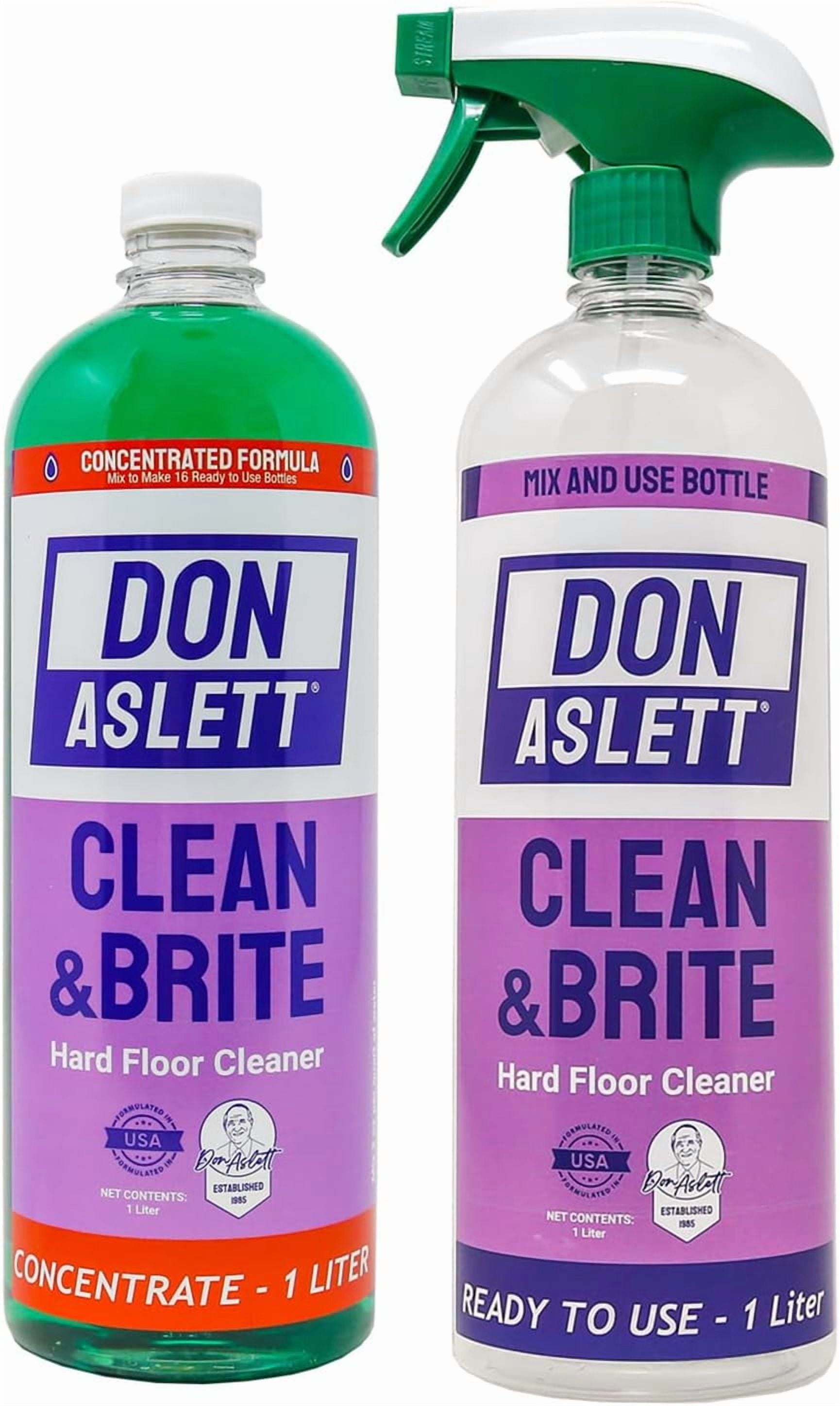 Don Aslett Clean & Brite Set (1 Quart Concentrate and 32 Oz Ready-To ...