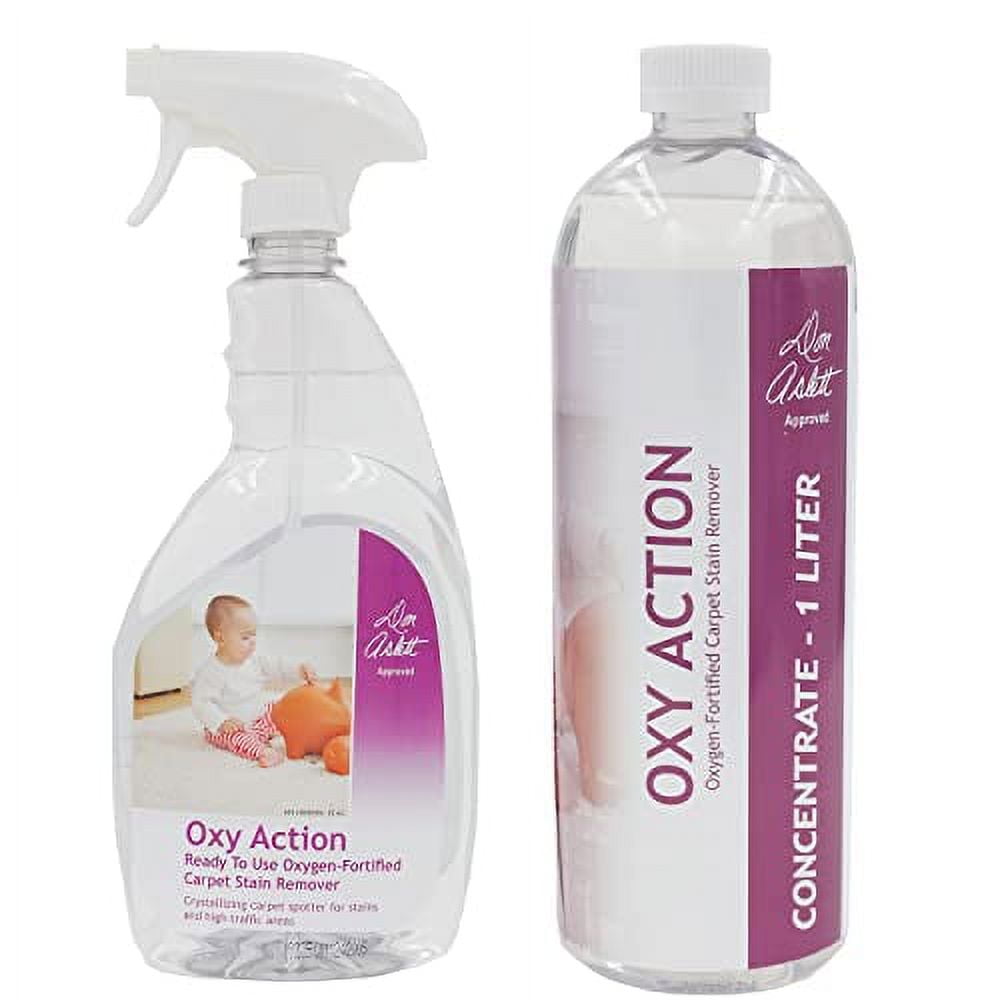 Don Aslett Oxy Action Carpet Stain Remover Set (1 Liter Concentrate ...