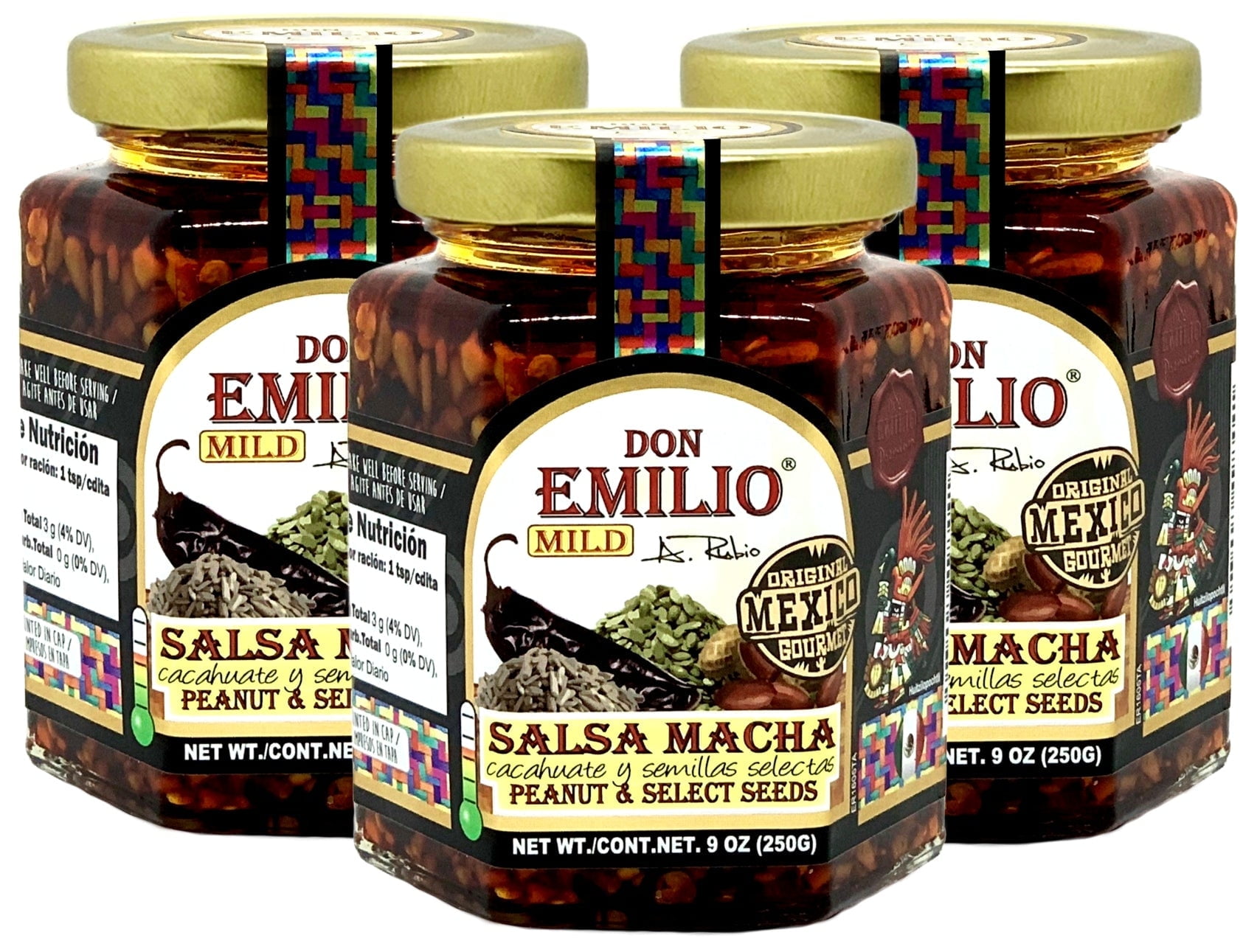 Don Emilio 3 Pack 9oz Salsa Macha with Peanut & Select Seeds– MILD ...