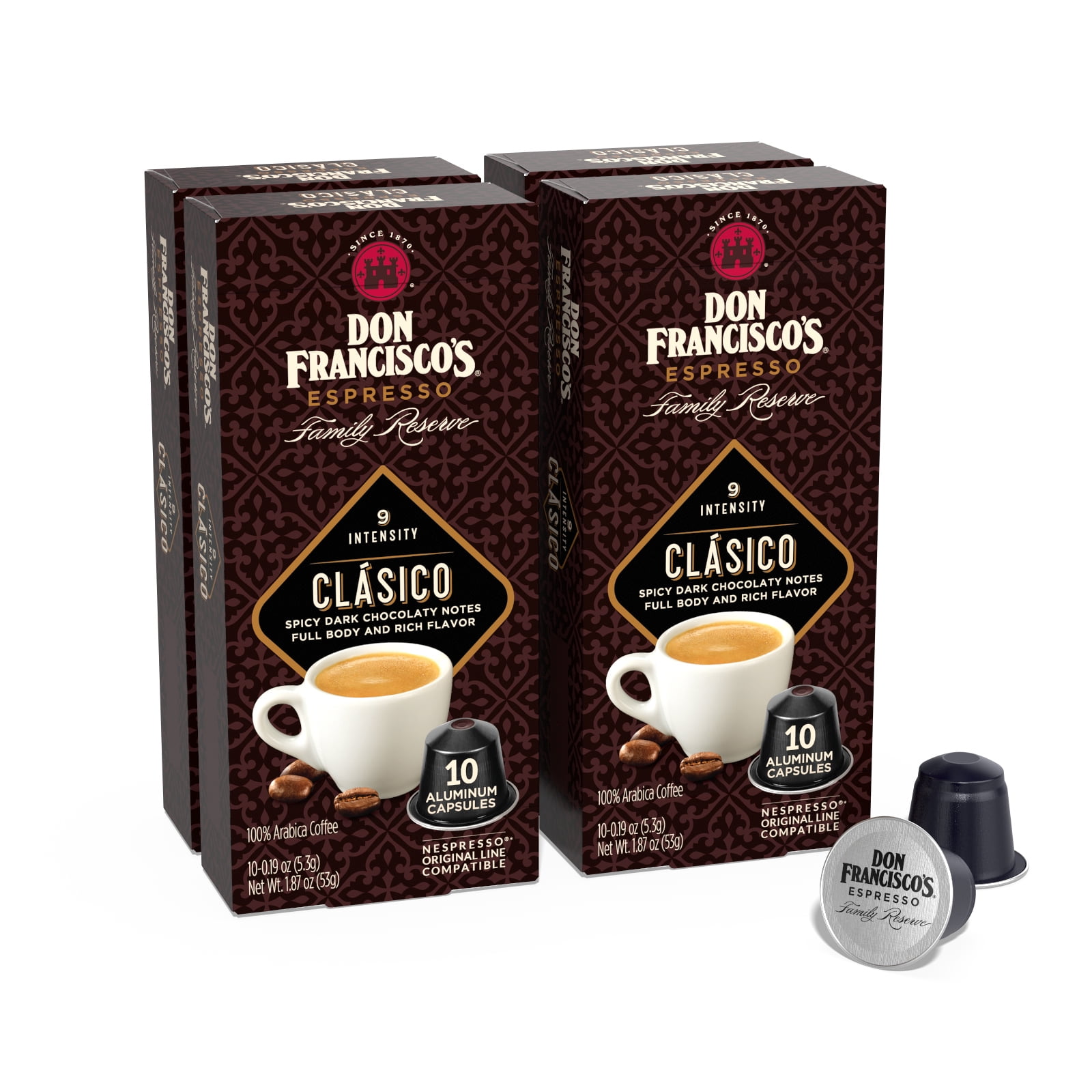 Don Francisco's Clasico Espresso Pods: 40 Recyclable Aluminum Capsules ...