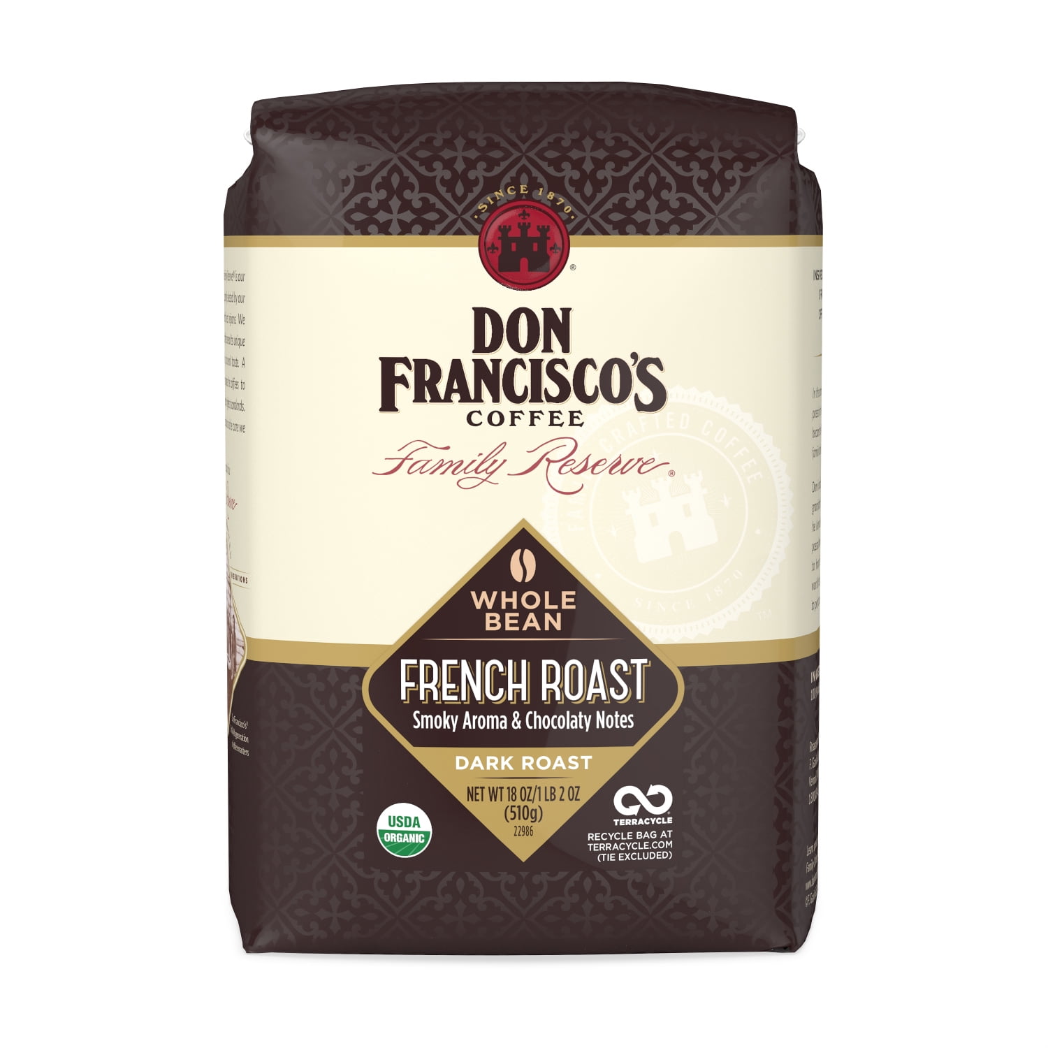 Don Francisco's Organic French Dark Roast Whole Bean, 100% Arabica ...