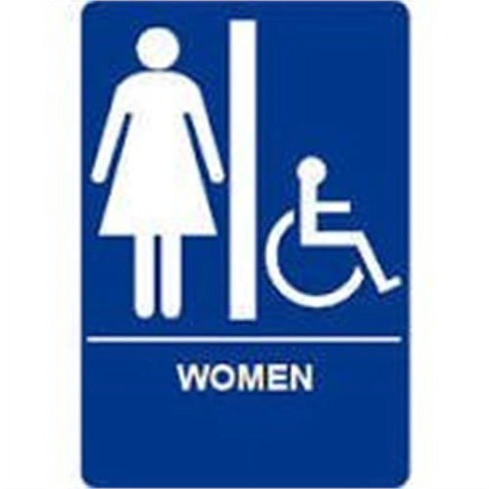 Don Hs-9070-05 Blue Restroom Sign Women 6 X 9 Handicap Brail - Walmart.com