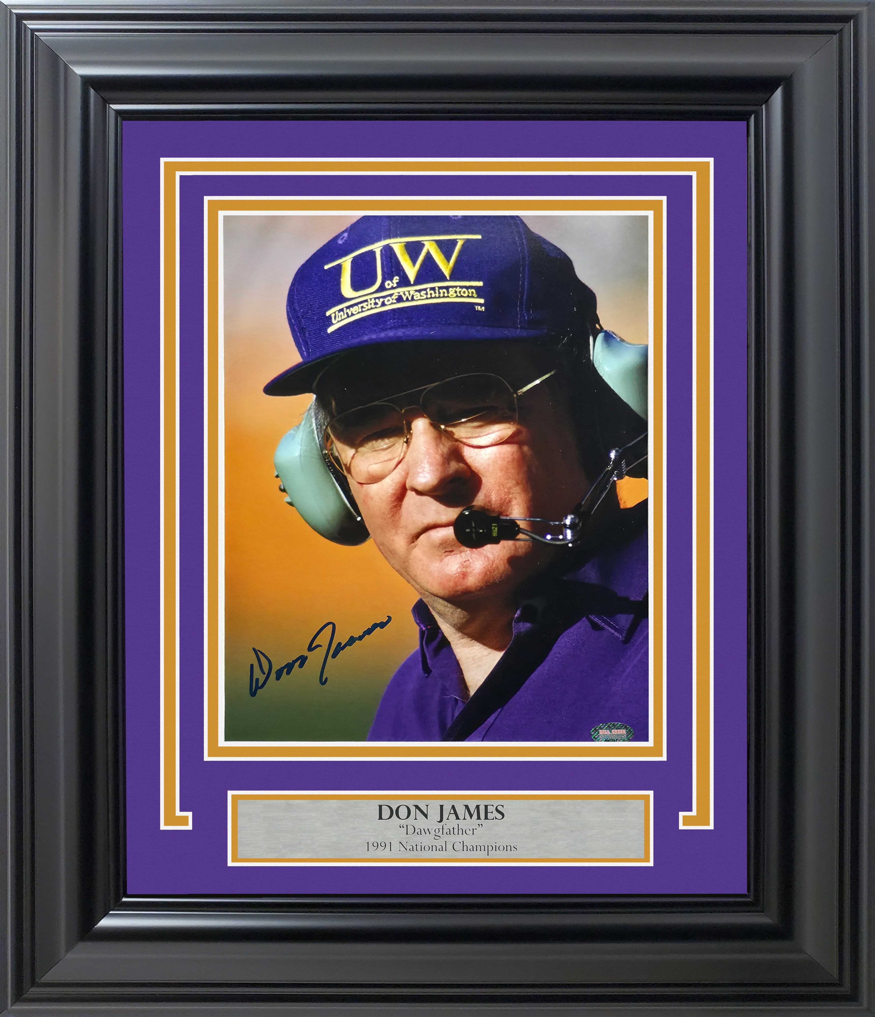 Don James Autographed Framed 8x10 Photo Washington Huskies MCS Holo ...