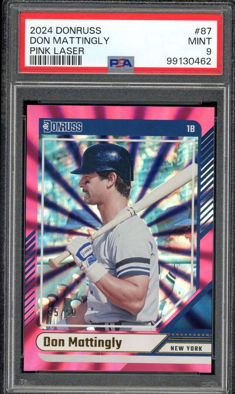 Don Mattingly Card 2024 Donruss Pink Laser (pop 1)) #87 PSA 9 - Walmart.com