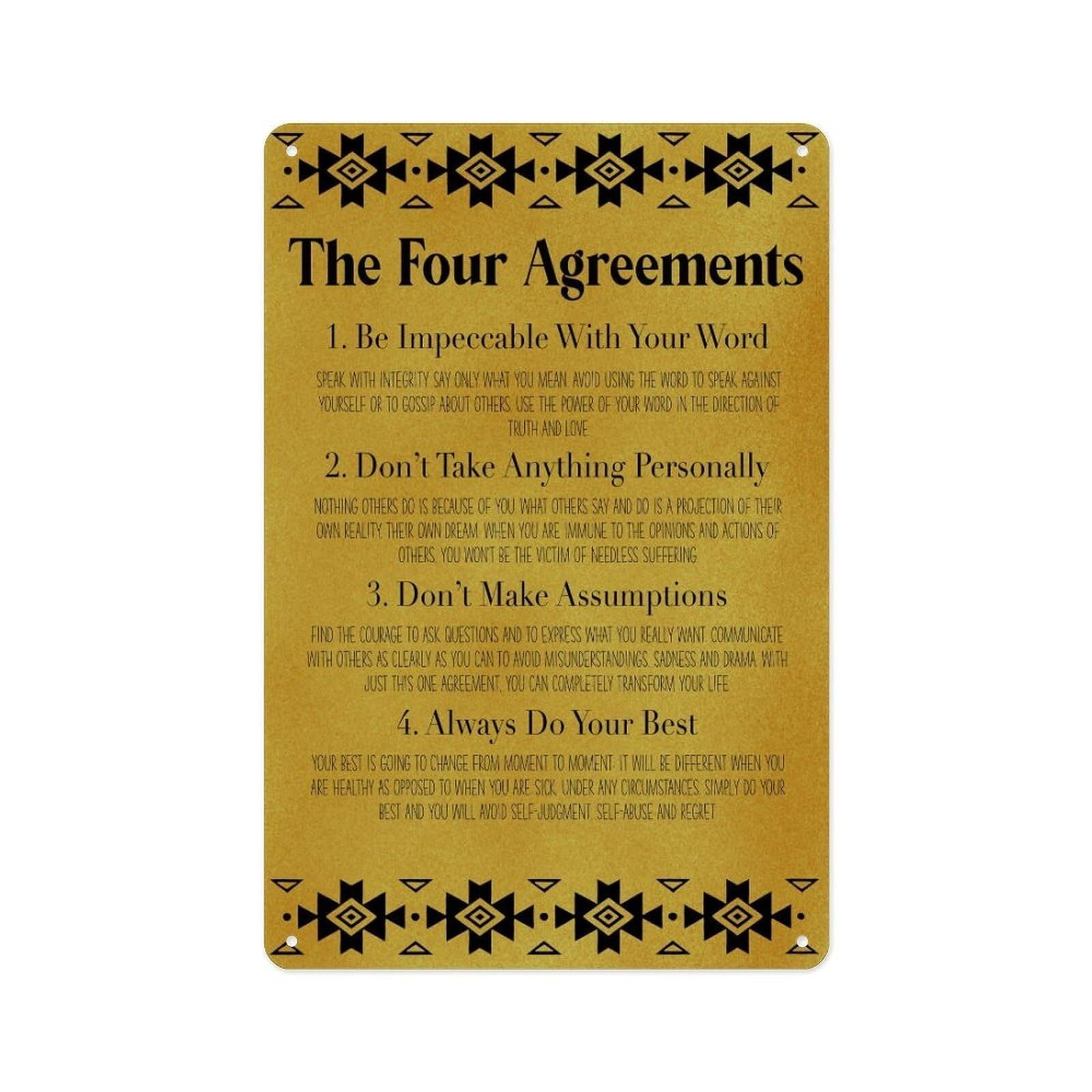 Don Miguel Ruiz Vintage Four Agreements Poster Suitable For Office ...