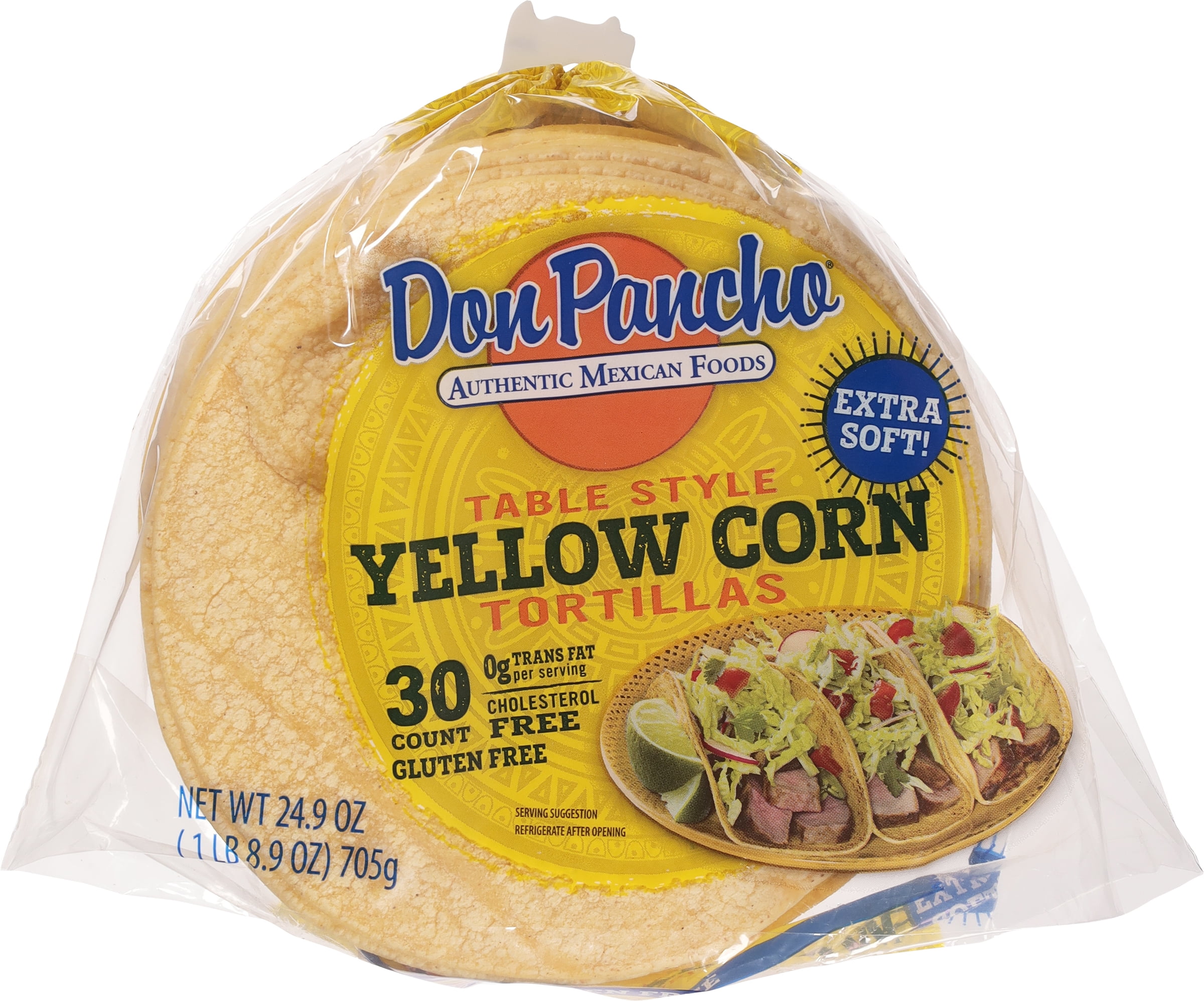 Don Pancho Miaz Dorado Yellow Corn Tortilla 5.25", 25 oz, 30 Count ...