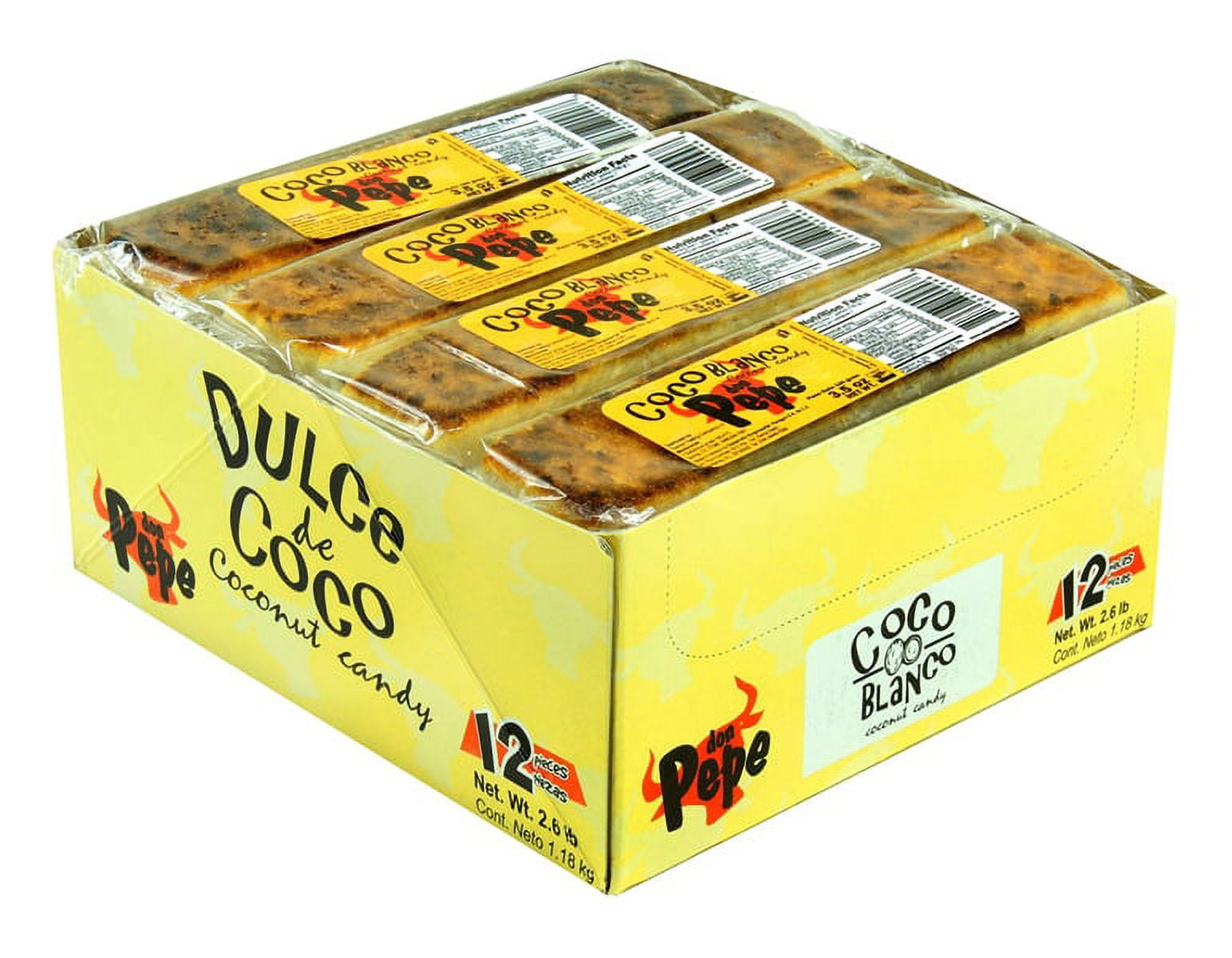Don Pepe , Coco Blanco Coconut Bar , Count 12 (3.5 oz) - Sugar Candy ...