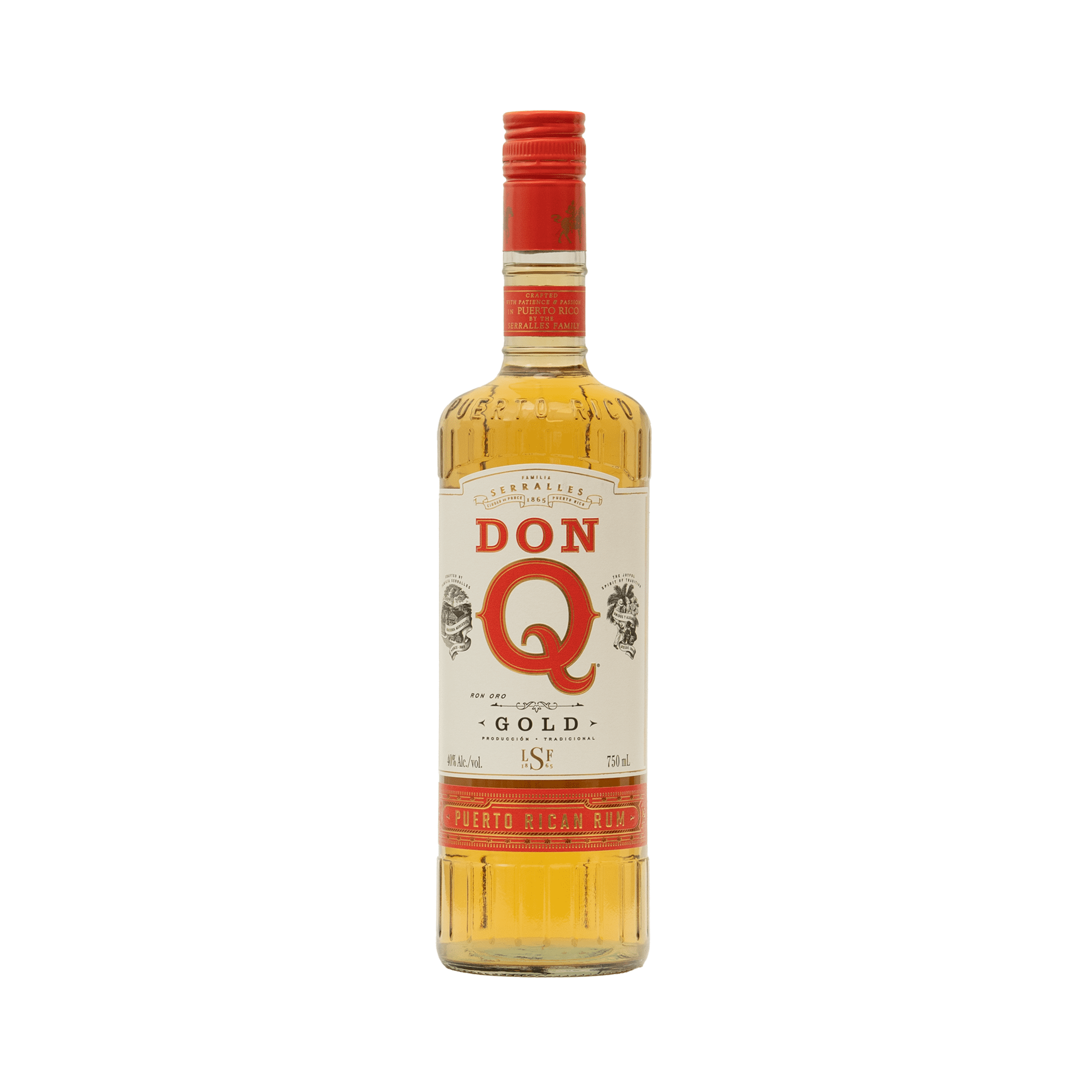 Don Q, Gold Rum, 750 ml, 40% ABV, 1 Count, Shelf Stable, Glass Bottle ...