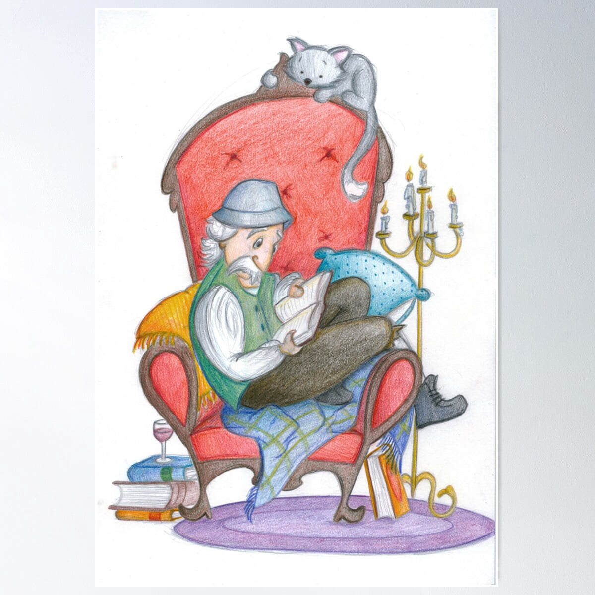 Don Quichot Is Reading His Chivalry Books Poster Wall Art, Modern Wall ...