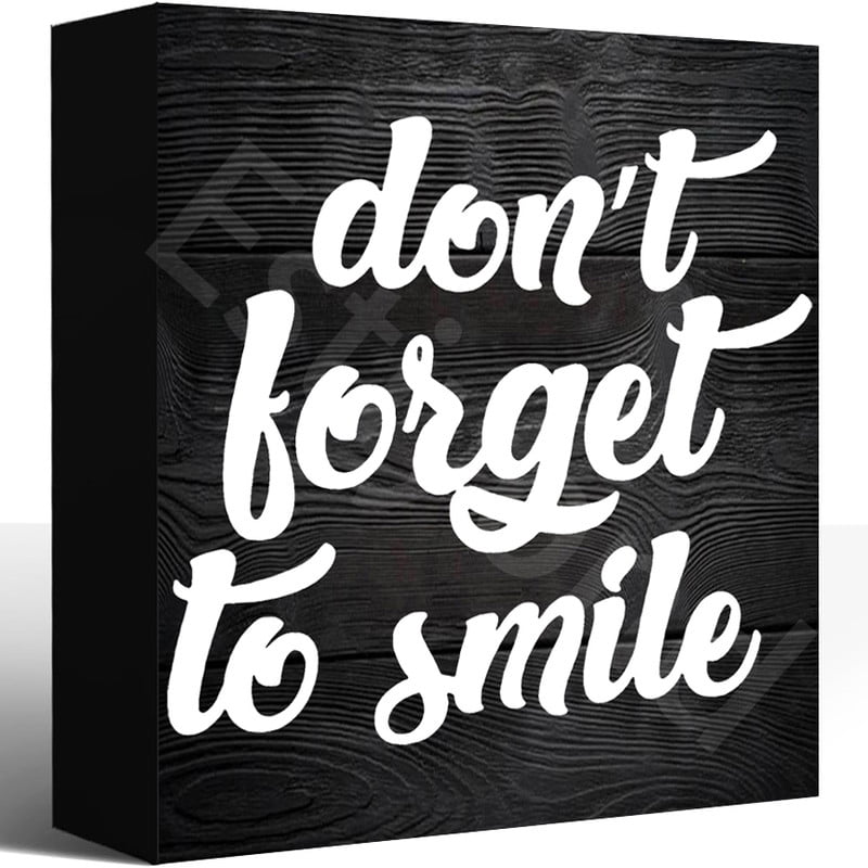 Don T Forget To Smile Inspirational Wooden Box Sign Office Desk Decor 5 ...