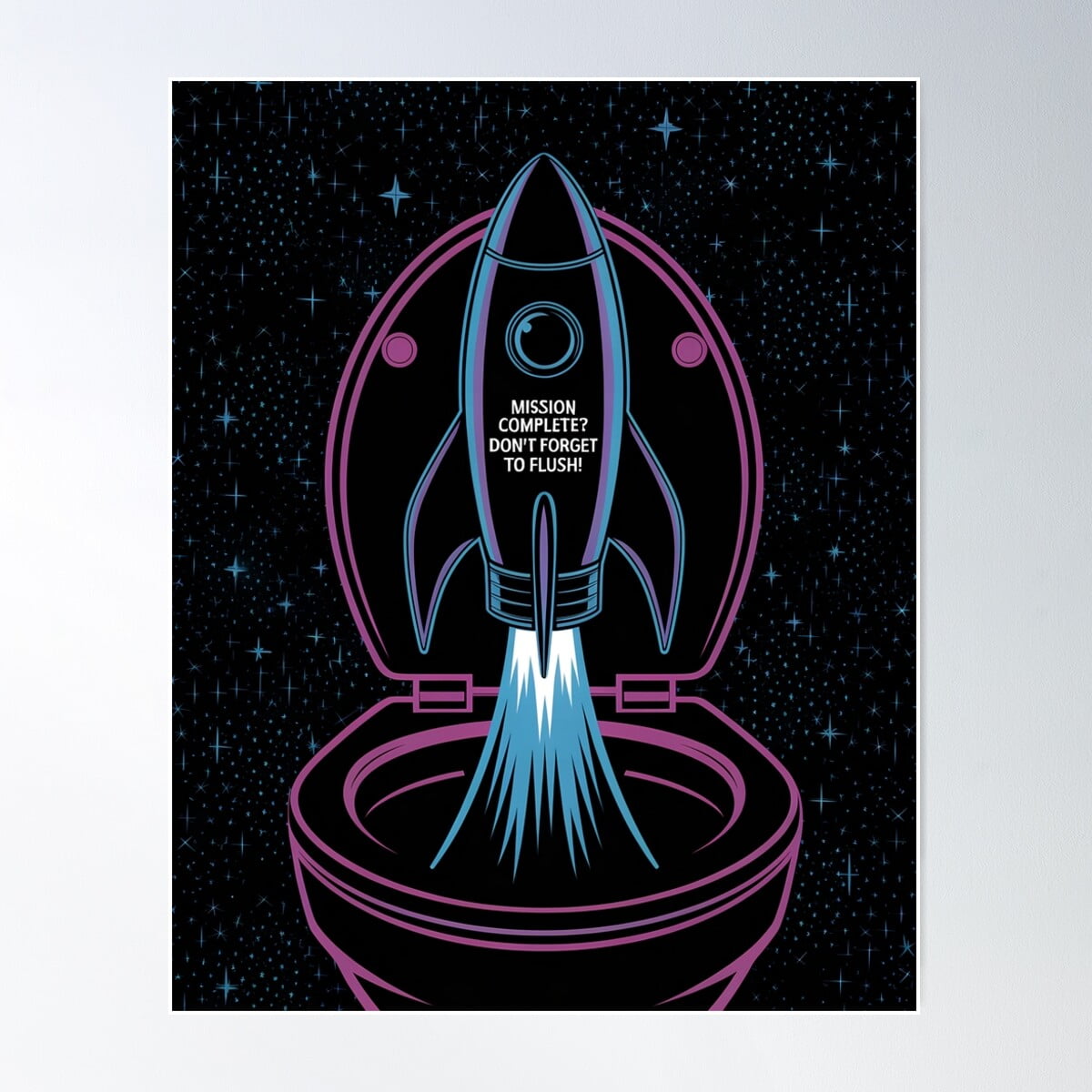 Don'T Forget To Flush Poster Wall Art, Modern Wall Decor For Living ...