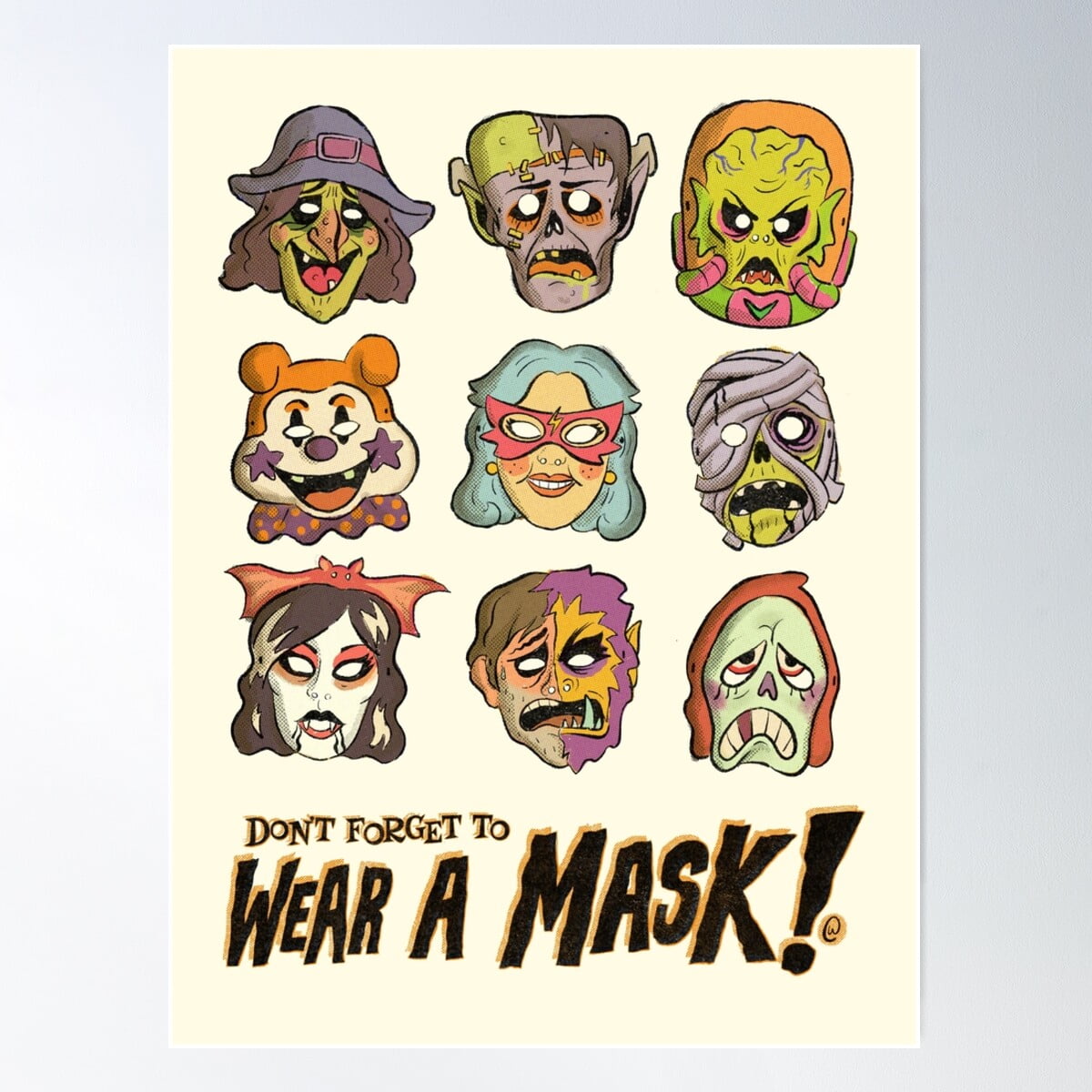 Don'T Forget To Wear A Mask! Poster Wall Art, Modern Wall Decor For ...