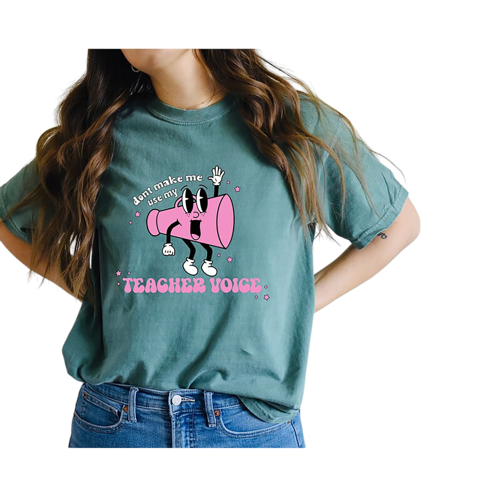 Don'T Make Me Use My Teacher Voice Retro Unisex Classic 2D T-Shirt ...