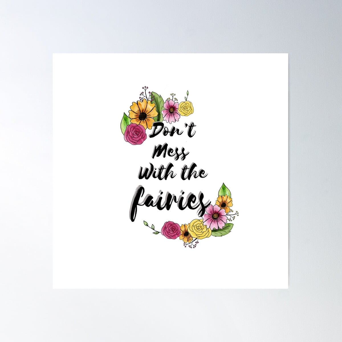 Don'T Mess With Fairies Poster Wall Art, Modern Wall Decor For Living ...