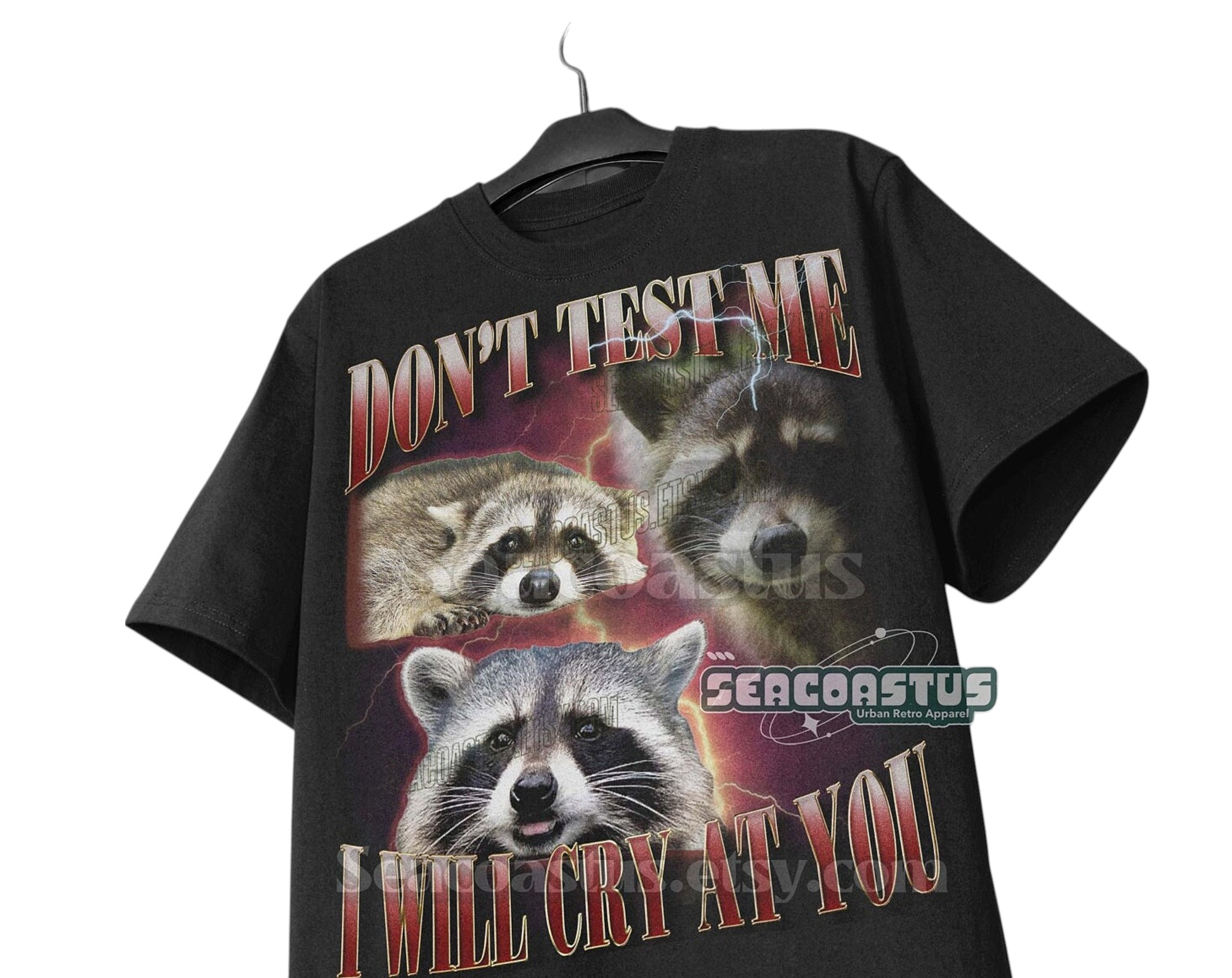 Don'T Test Me I Will Cry At You Meme Shirt, Raccoon Funny Meme Tshirt ...
