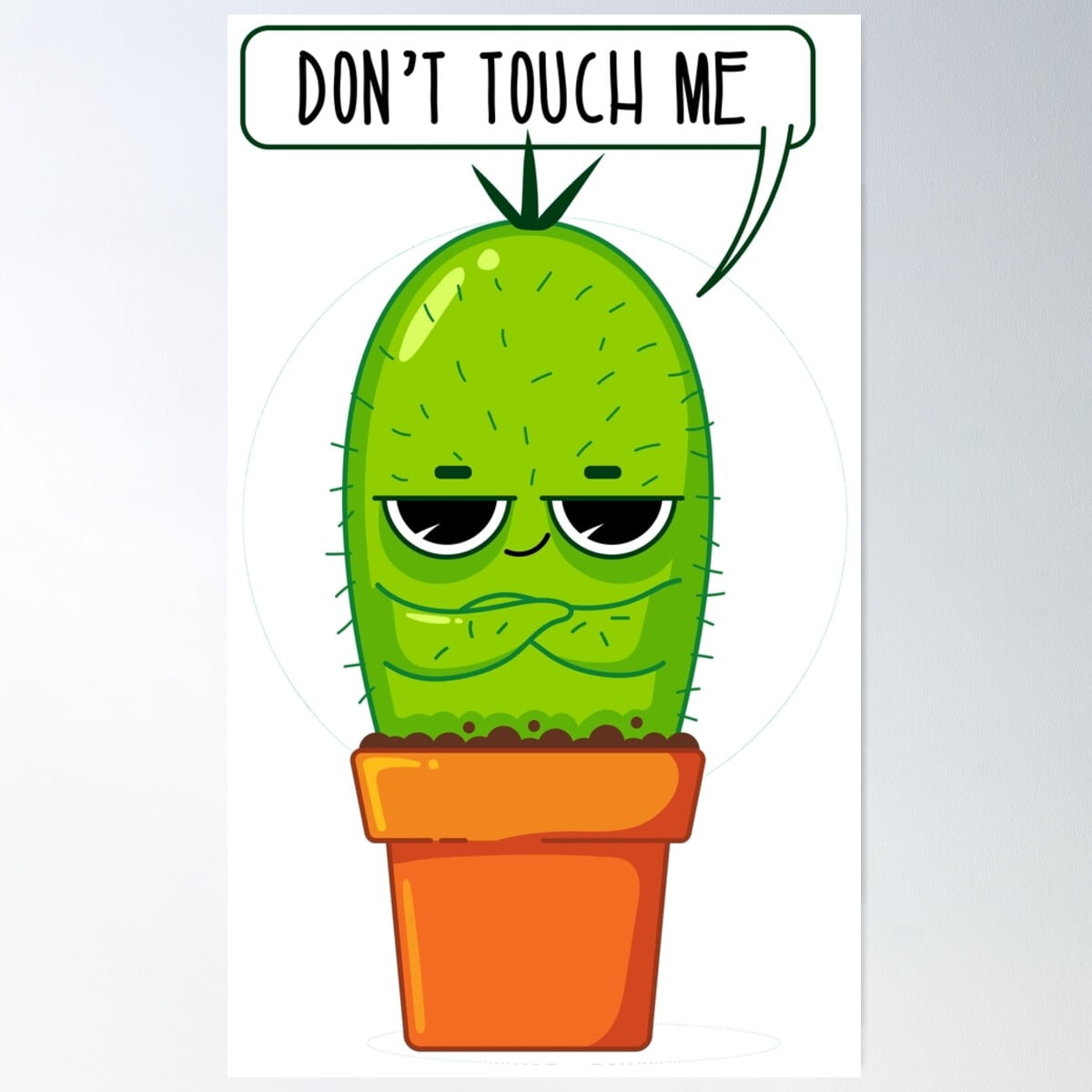 Don'T Touch Me Cactus Poster Wall Art, Modern Wall Decor For Living ...