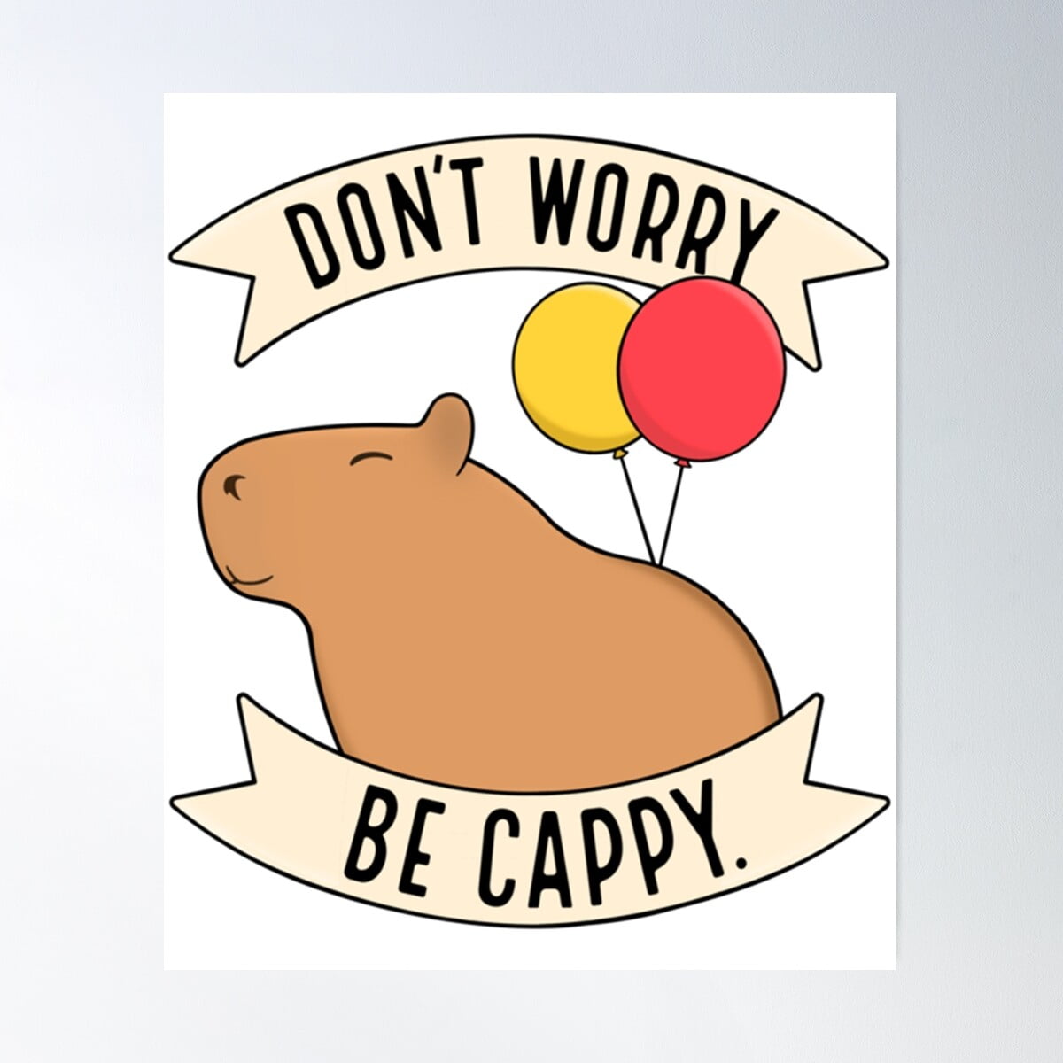 Don_T Worry Be Cappy Poster Wall Art, Modern Wall Decor For Living Room ...