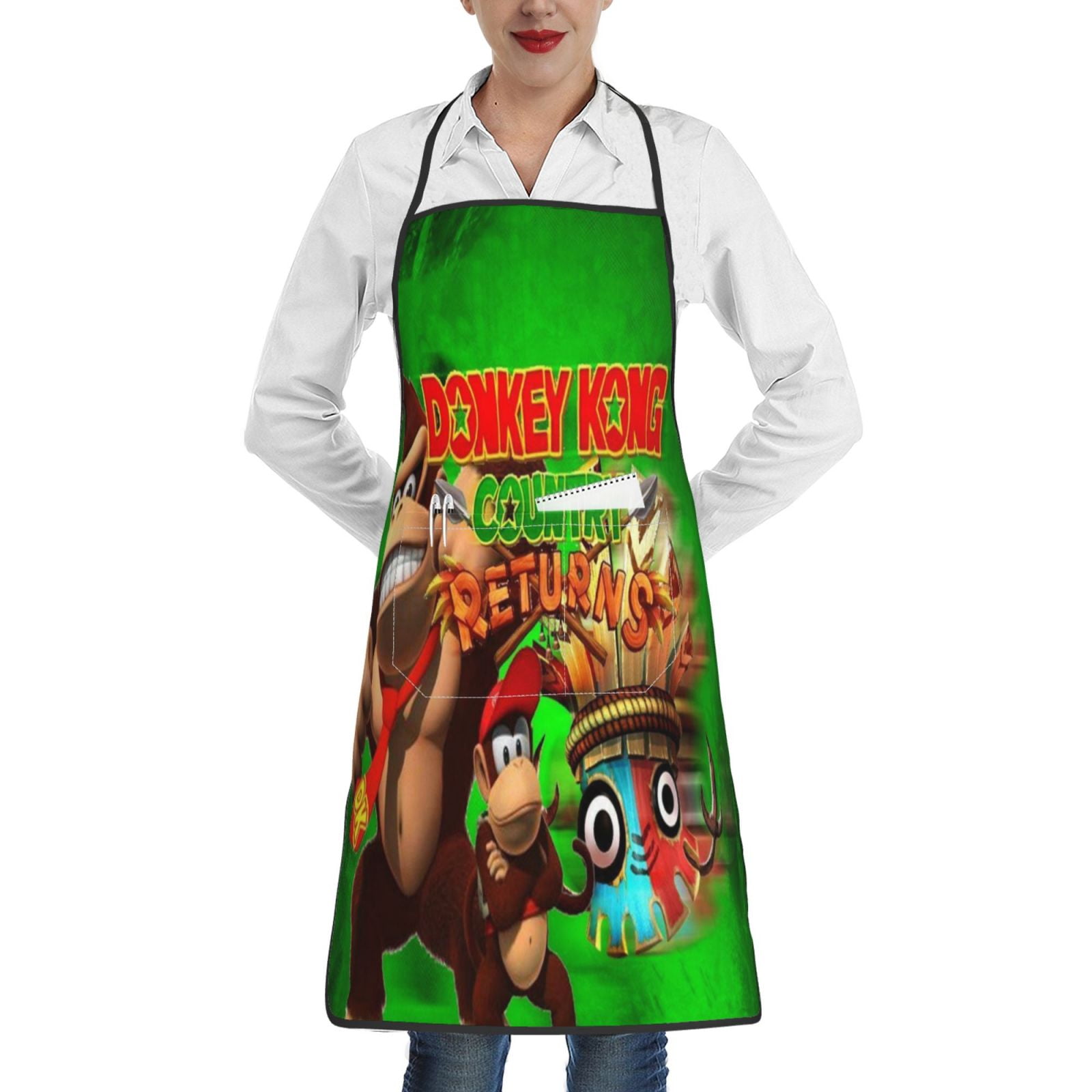 Don-key Kon Kitchen Apron with Pockets Washable Aprons for Baking ...