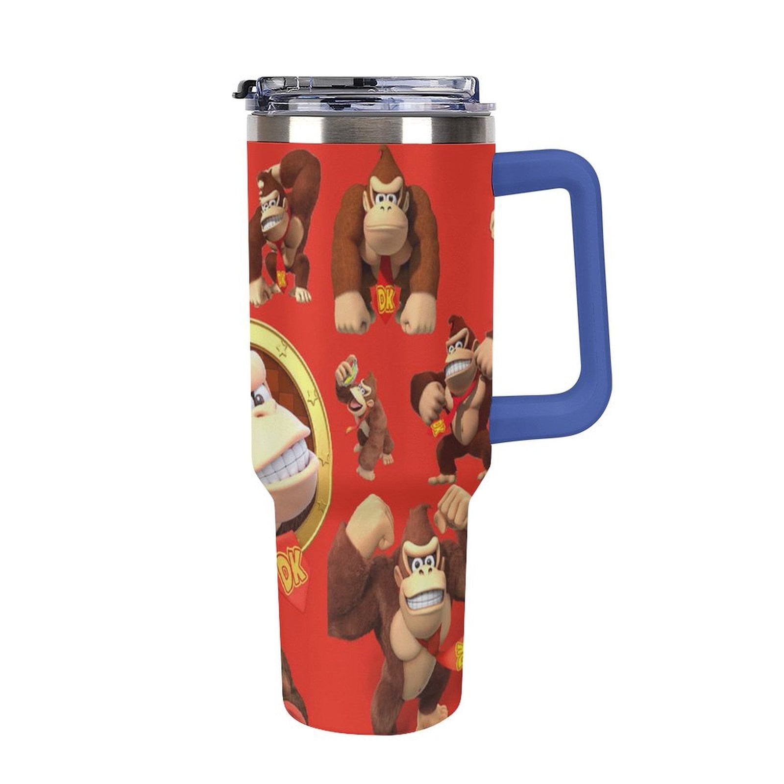 Don-key Kon Tumbler with Handle and Straw Lid Insulated Tumbler ...