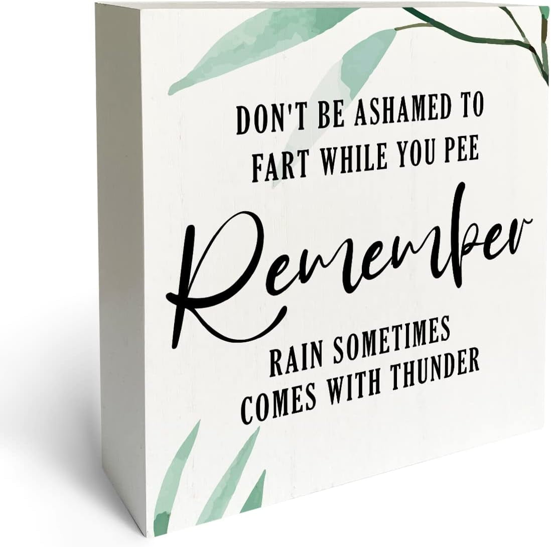 Don't Be Ashamed to Fart While You Pee Wood Box Sign, Funny Bathroom ...