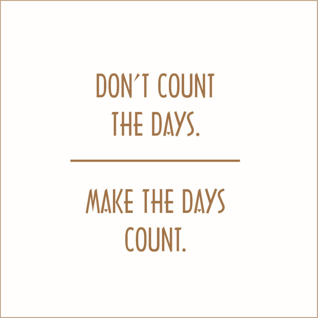 Don't Count the Days, Make the Days Count Vinyl Quote - Large - Gold ...