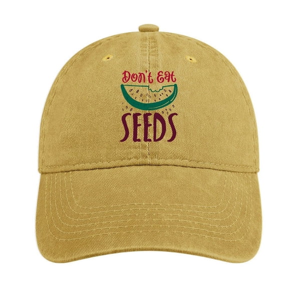 Don’t Eat Pumpkin Seeds Sand Colour Hat Adjustable Funny Fashion Unisex ...