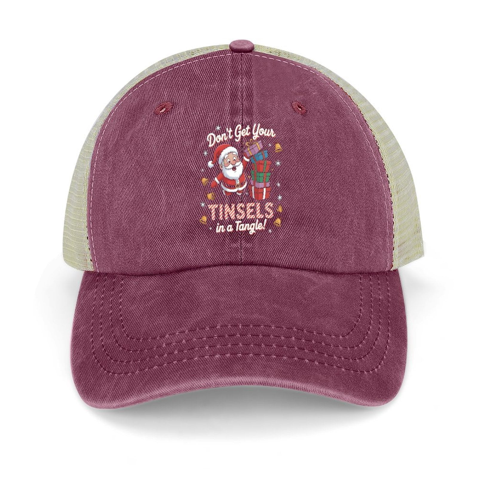 Don’t Get Your Tinsel In A Tangle Wine Red Hat Adjustable Funny Fashion ...
