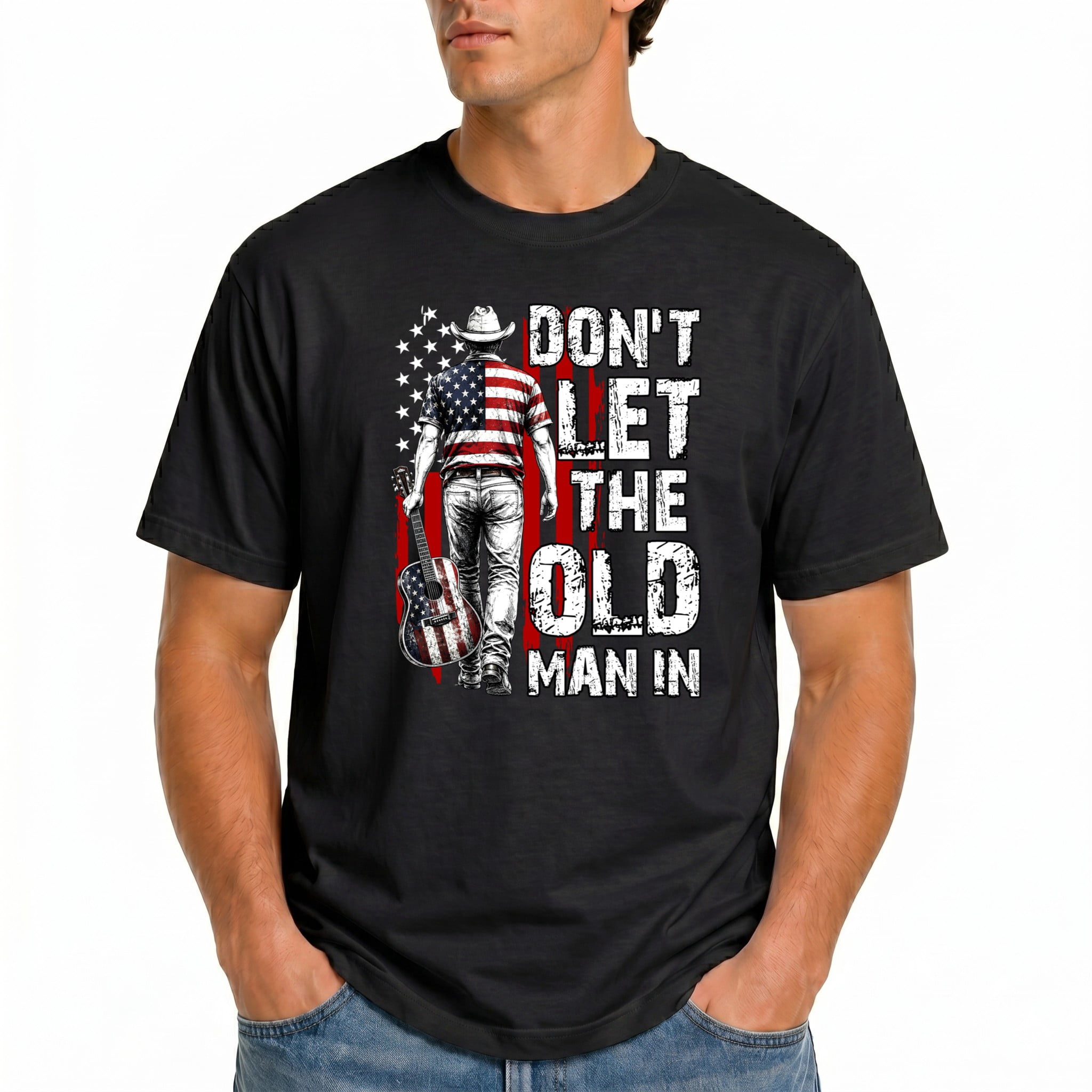 Don't Let Old Man In T-Shirt – Patriotic Cowboy Music Theme – July 4th ...