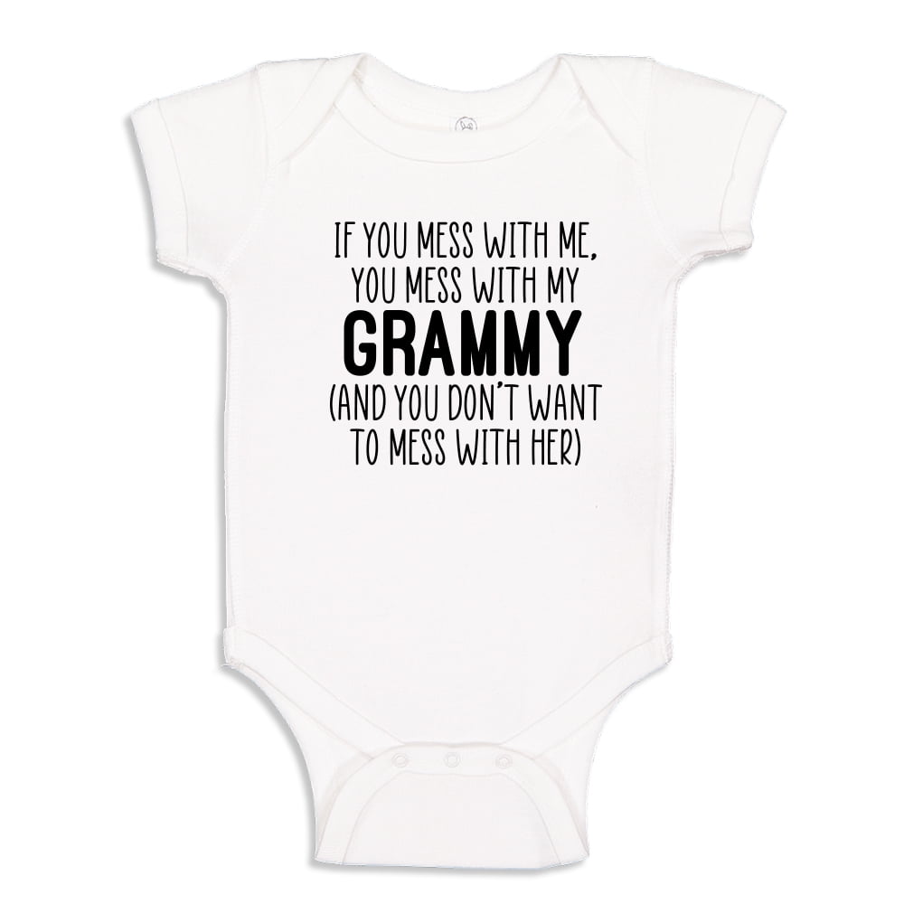 Don't Mess With My Grammy Baby Bodysuit One Piece NB White - Walmart.com