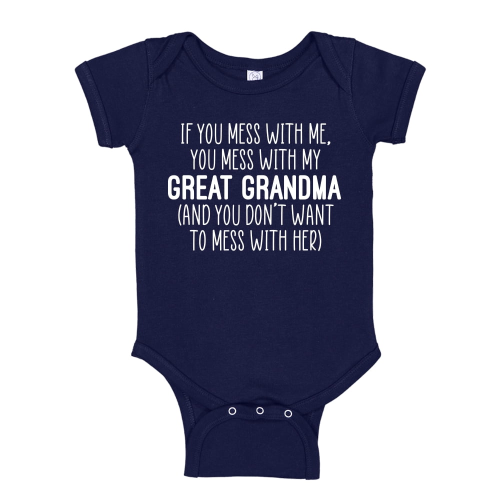 Don't Mess With My Great Grandma Baby Bodysuit One Piece 6 mo Navy Blue ...