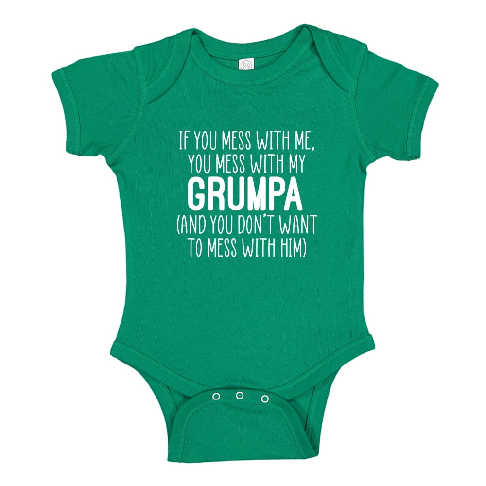 Don't Mess With My Grumpa Baby Bodysuit One Piece 6 mo Kelly Green ...