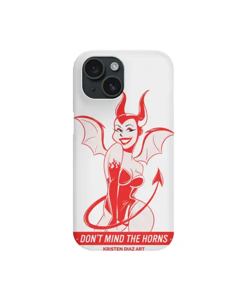 Don't Mind The Horns Funny Devil Demon Phone Case for iPhone 16 15 14 ...