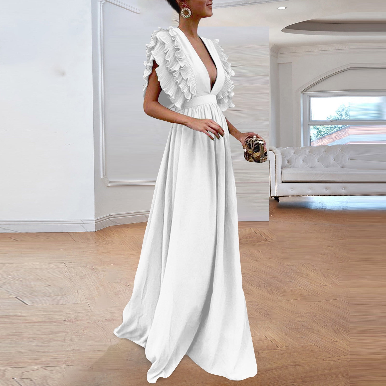 Dont Miss Gomind Plus Size Summer Dresses Women Solid Vintage Fly