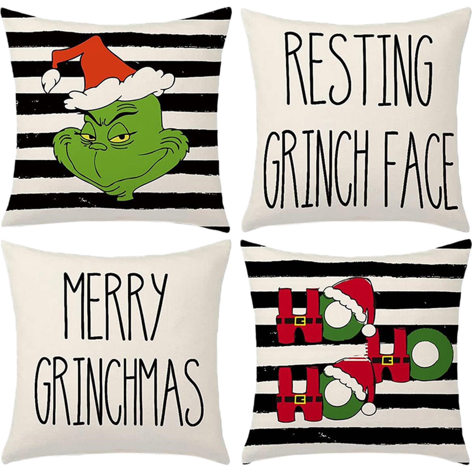 Don't Miss! Grinch Christmas Decorations Pillowcase 4Pcs G-Rinch ...