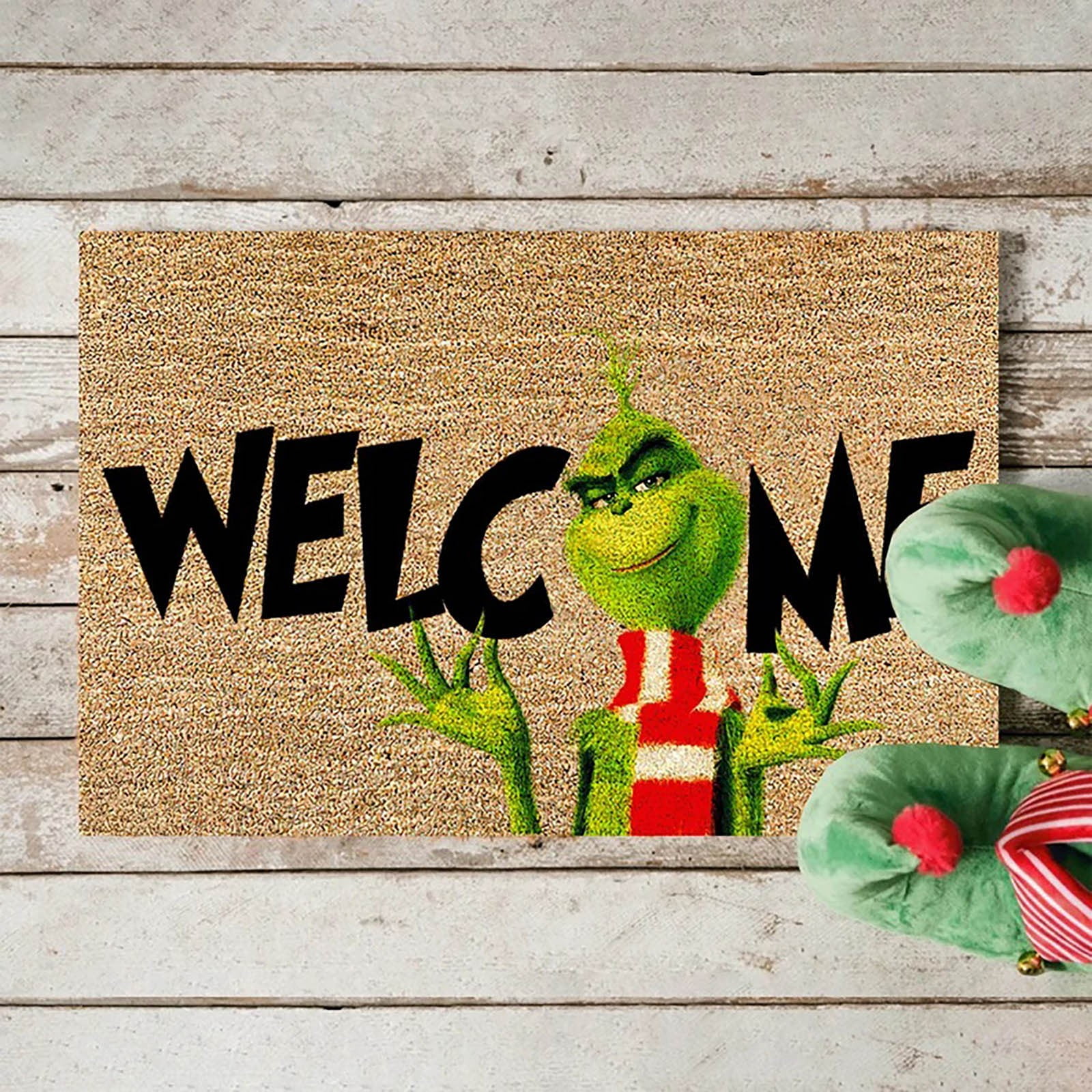 Don't Miss Out! Gomind Christmas Grinch Mat Fun Decoration Mat ...