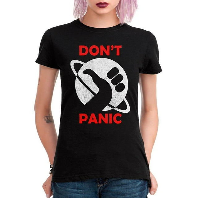 Don't Panic The Hitchhiker's Guide to the Galaxy T-Shirt / Men's Women's - Walmart.com