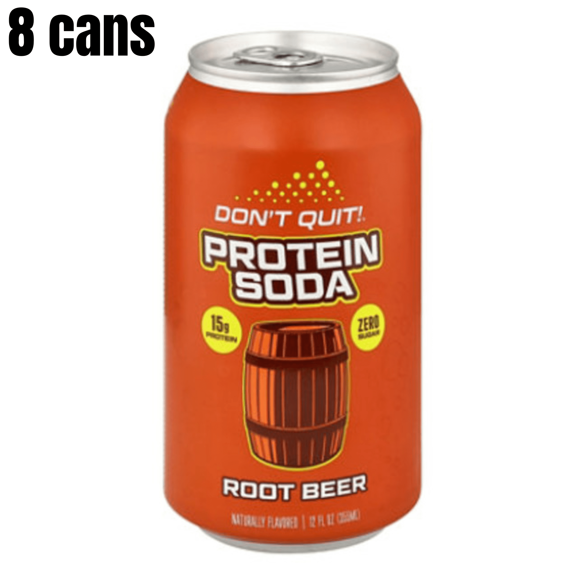 Don't Quit! Root Beer Protein Soda – 12 fl oz, 8-Can Pack, High-Protein ...
