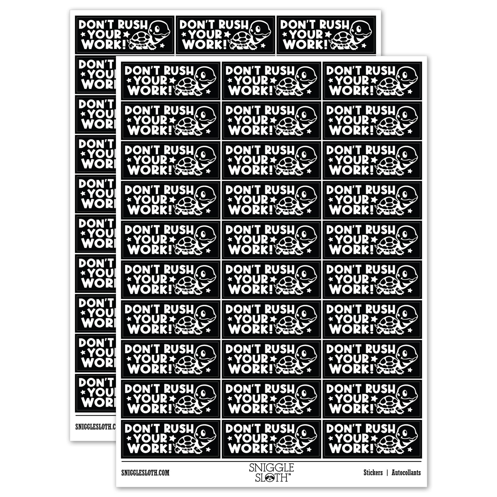 Don't Rush Your Work Turtle Teacher Student School Sticker Set - Black ...