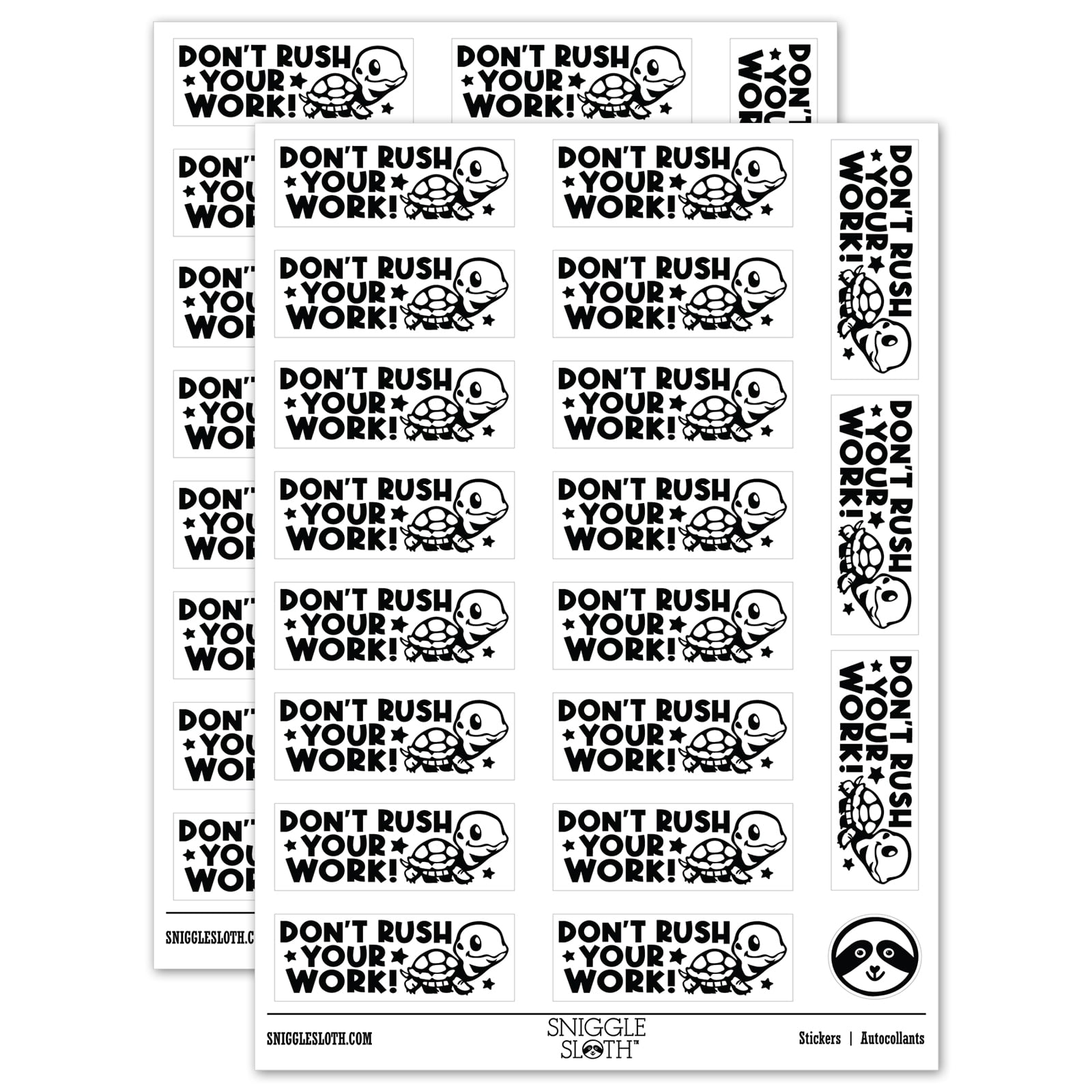 Don't Rush Your Work Turtle Teacher Student School Sticker Set - White ...