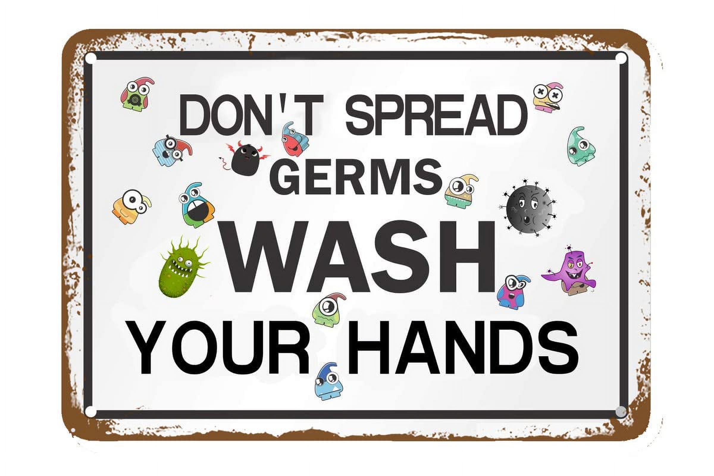 Don't Spread Germs, Wash Your Hands Aluminium Sign - Restroom Signs for ...