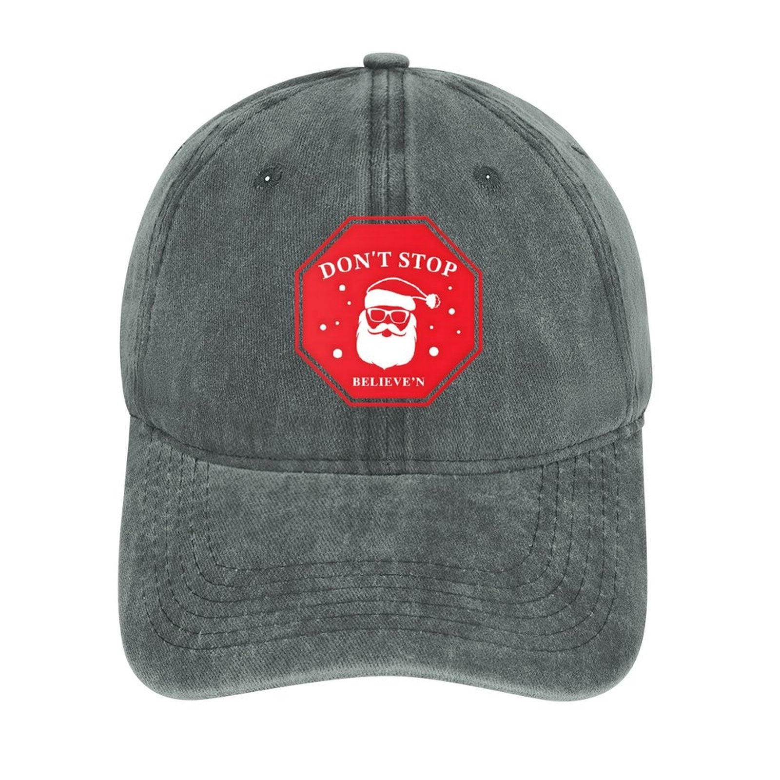 Don’t Stop Believin’ Santa Gray Hat Adjustable Funny Fashion Unisex ...