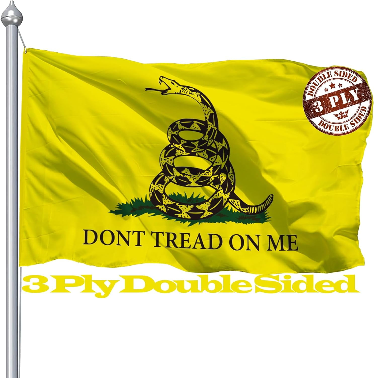 Don't Tread on Me Flag 4.8x8Ft For Outside, Double Sided Dont Tread On ...