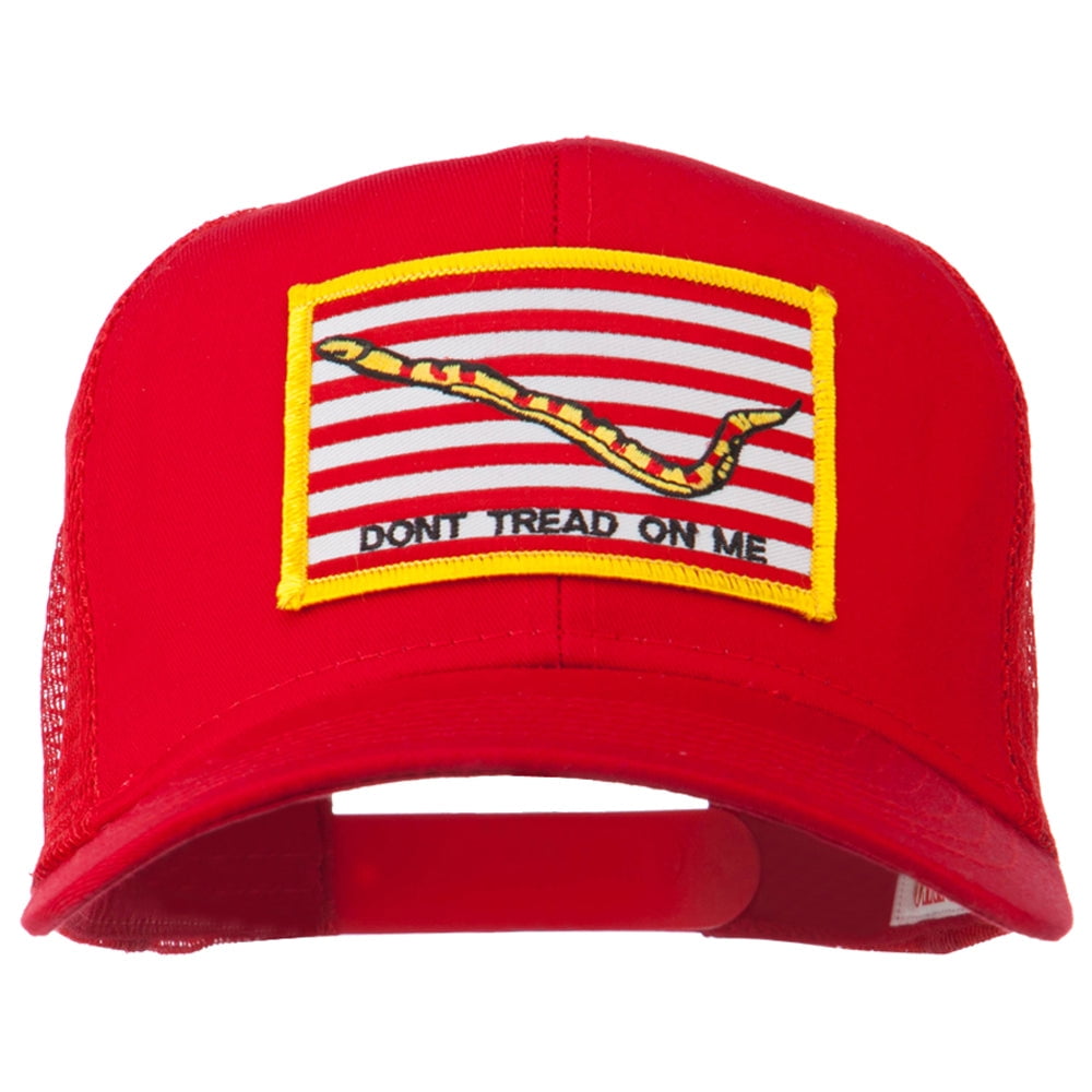Don't Tread On Me Flag Patched Mesh Cap - Red OSFM - Walmart.com