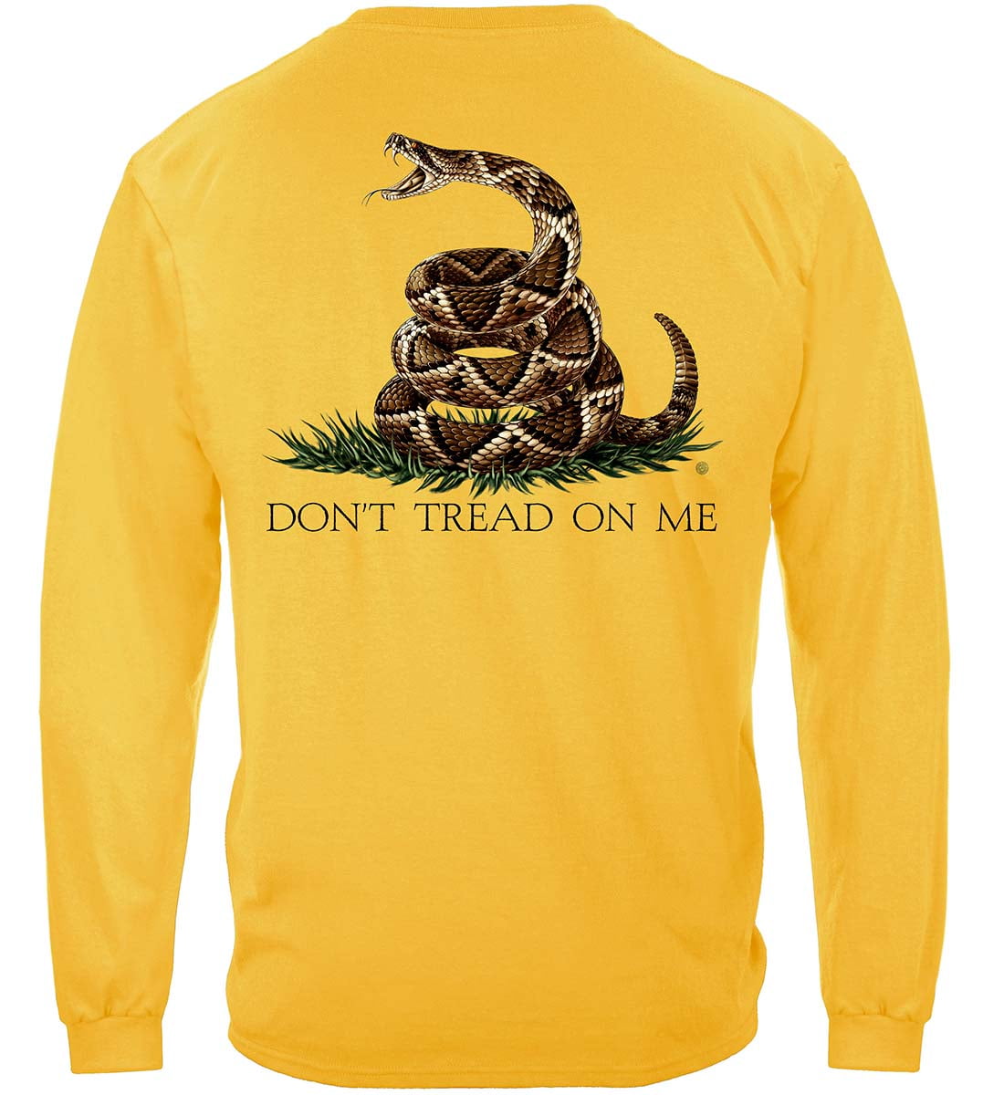 Don't Tread On Me USA Patriotic Yellow Long Sleeve Graphic TShirt-Large ...