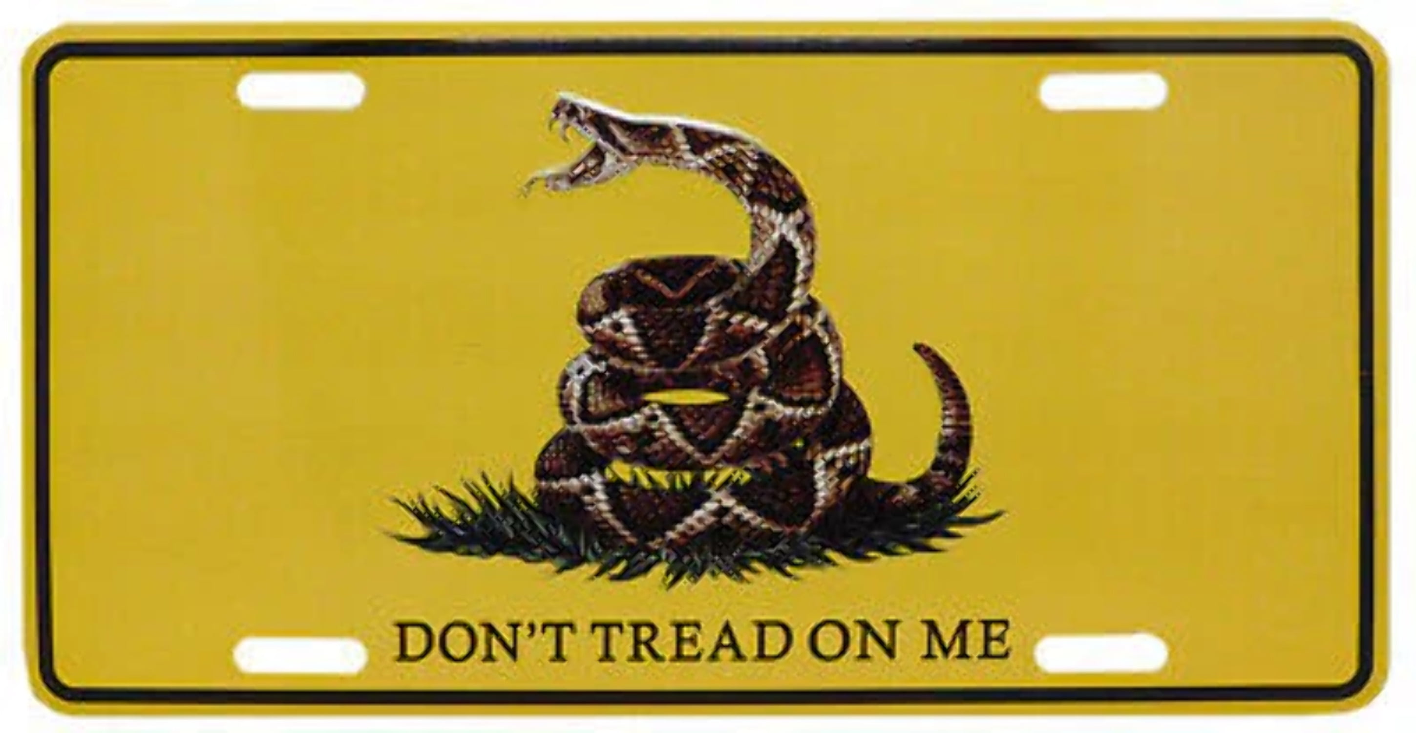 Don't Tread on Me Gadsden License Plate Tag 1776 Coiled Rattlesnake Tea ...