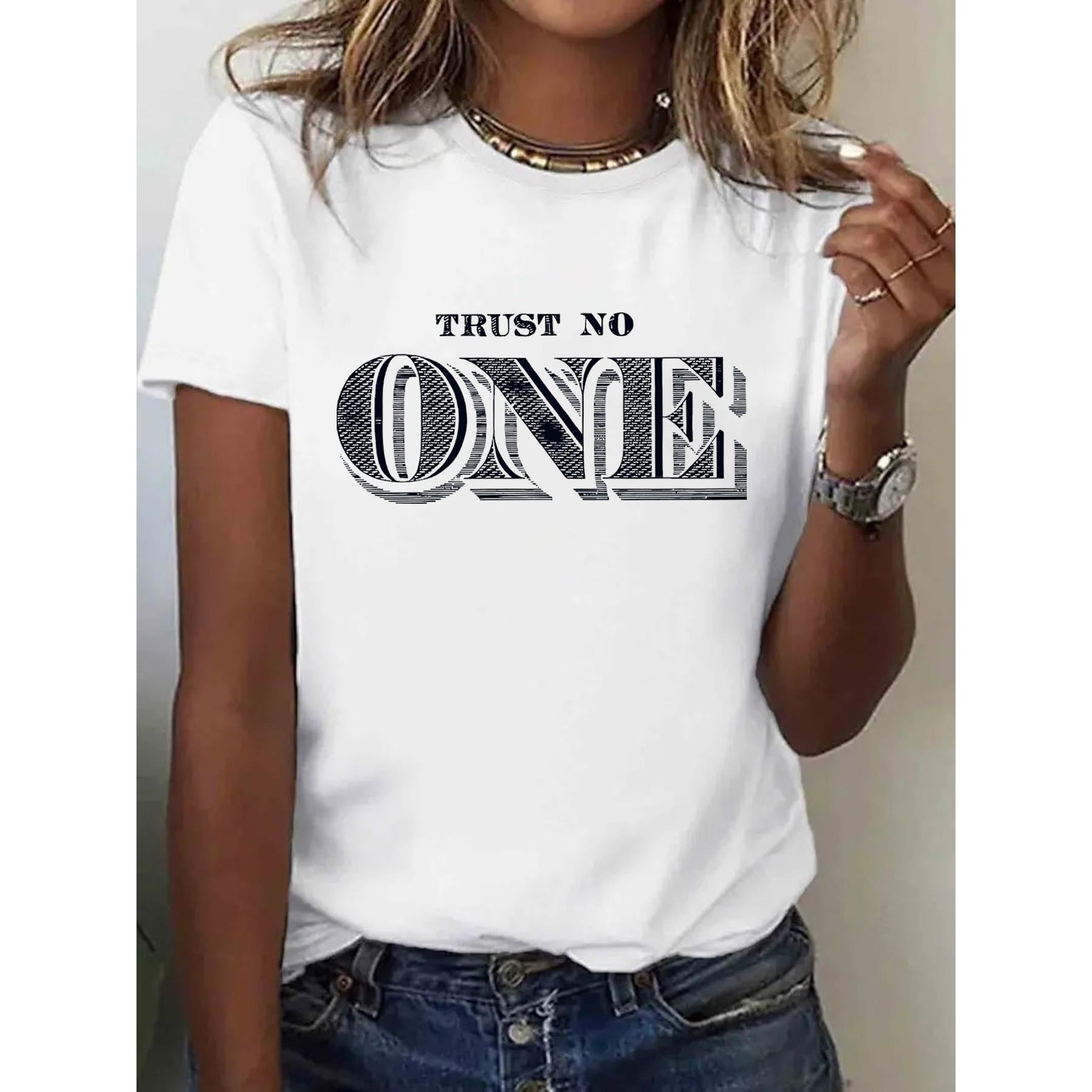 Don't Trust Anyone Pattern Soft Woman Fashion Printedfor WoWomans Funny ...