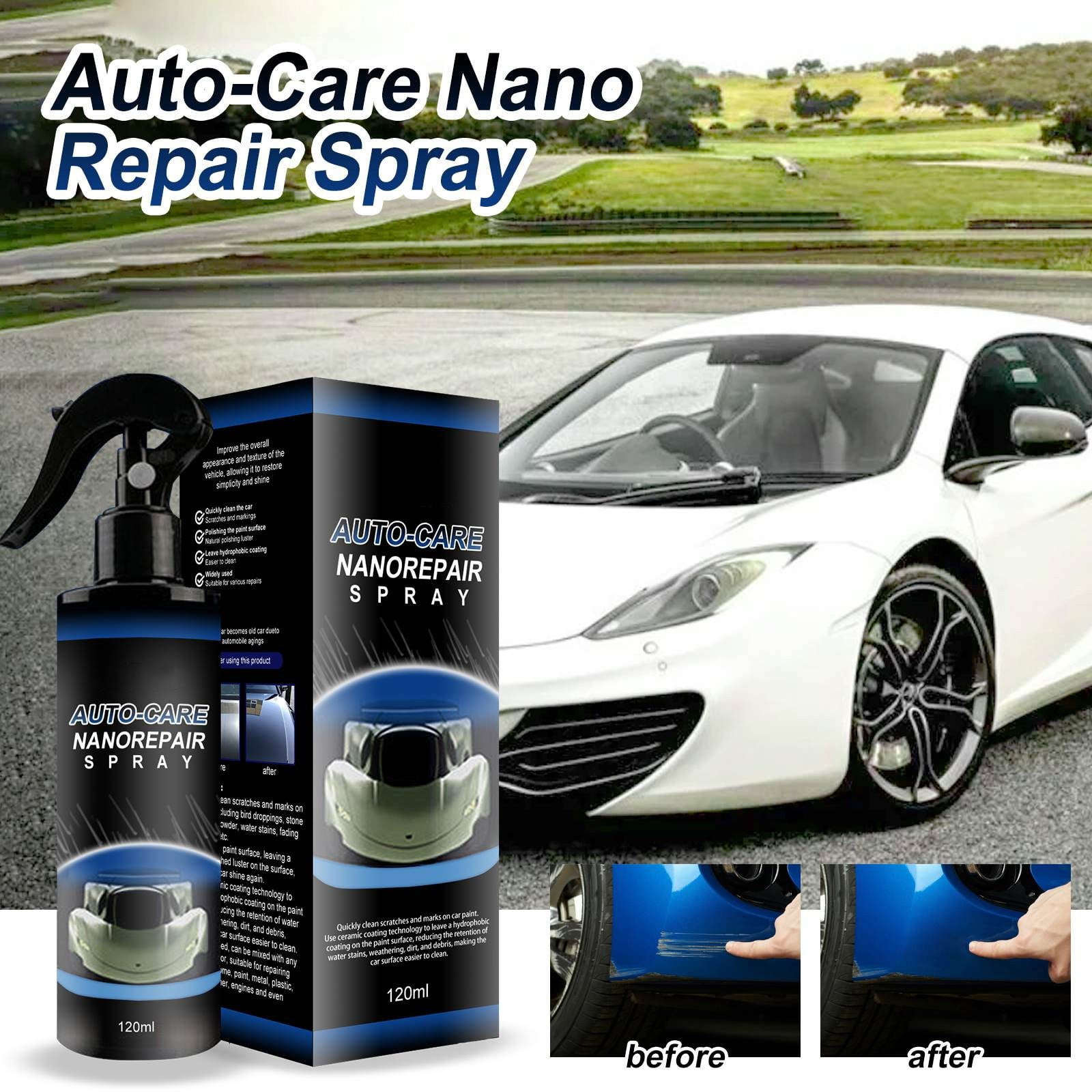 Don’t Wait, Shop Now, Nano Repair Spray, 120ml Hydrophobic Scratch Repair Liquid for Car Body ...