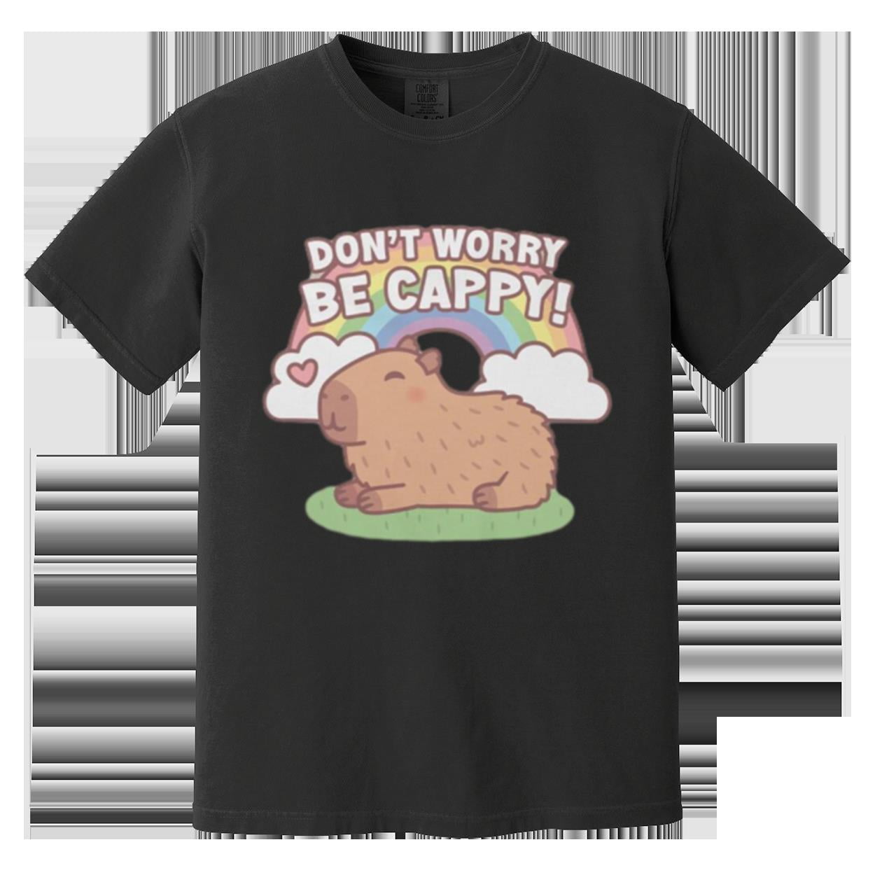 Don’t Worry Be Cappy Capybara Meme Comfort Color T-Shirts, for men ...
